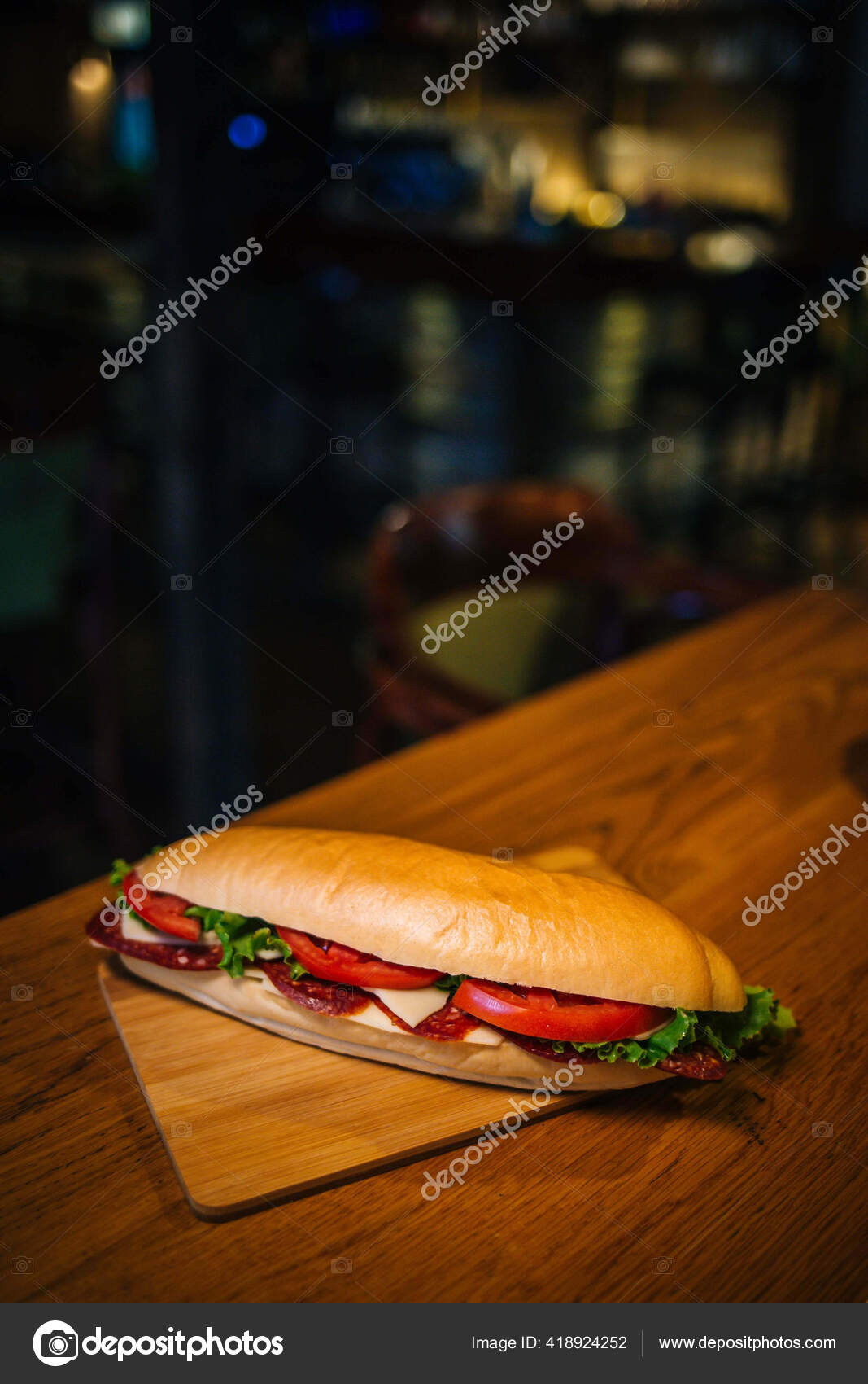 Vertical Shot Delicious Sandwich Table — Stock Photo © Wirestock #418924252