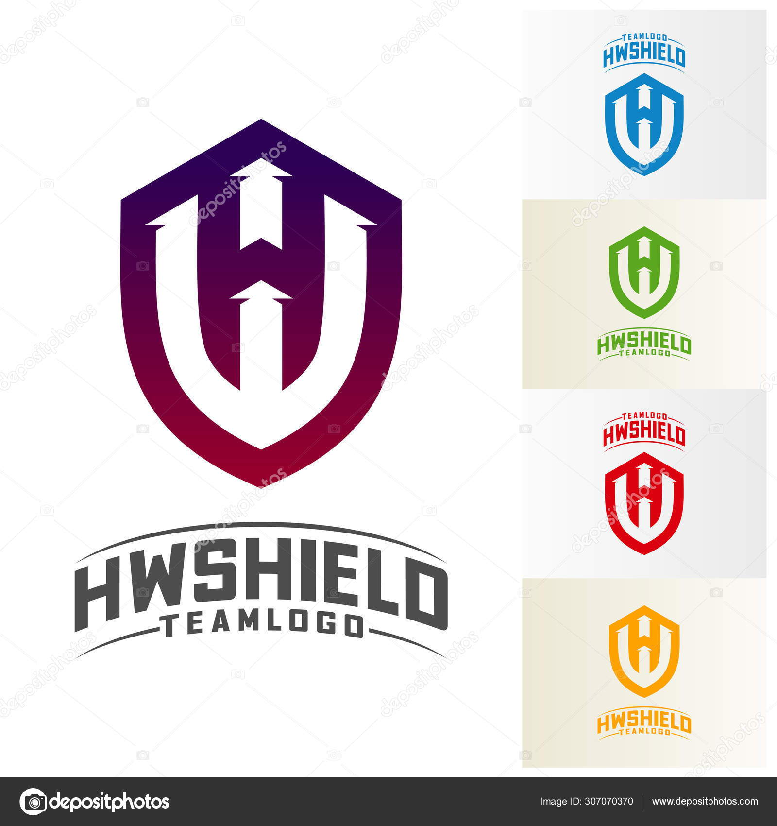 HW Shield Logo Design Vector. Initial HW logo Template. Shield WH logo concept. Icon Symbol ...