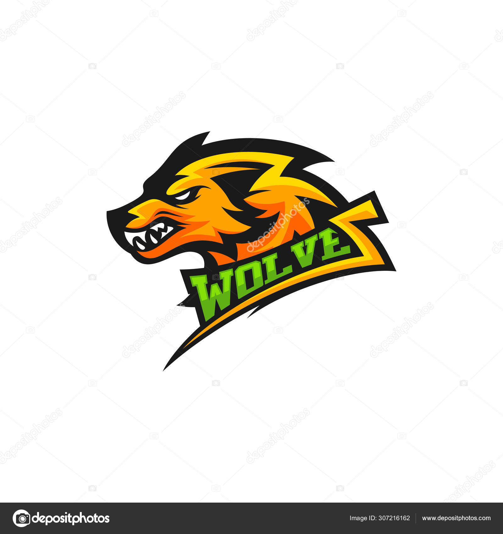 Modern professional Wolf logo for a sport team. Wolf logo vector ...
