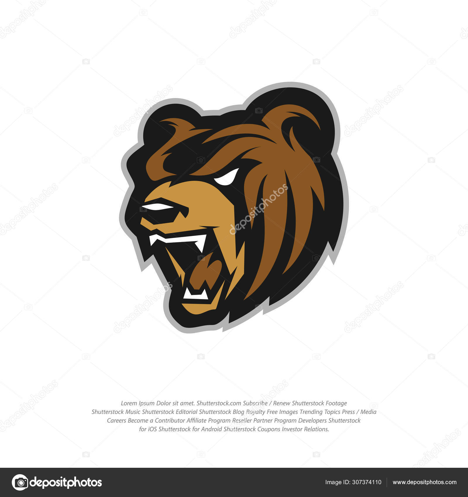 Oso Logo vector de diseño. Logotipo de oso pardo profesional moderno ...