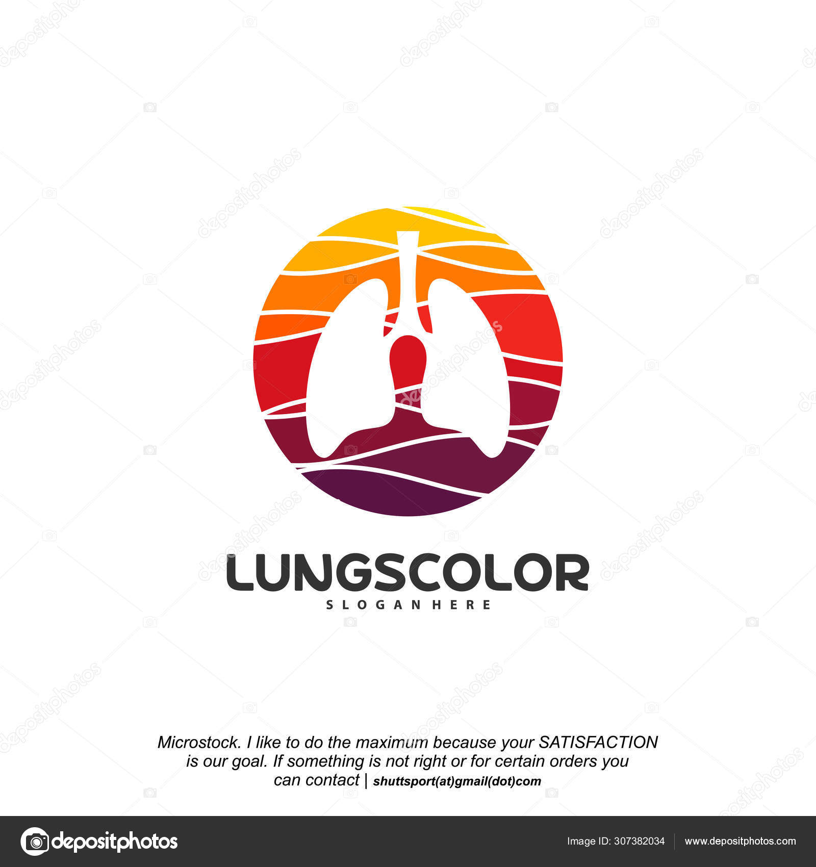 Colorful Lungs logo vector, Health lungs logo template, design concept ...