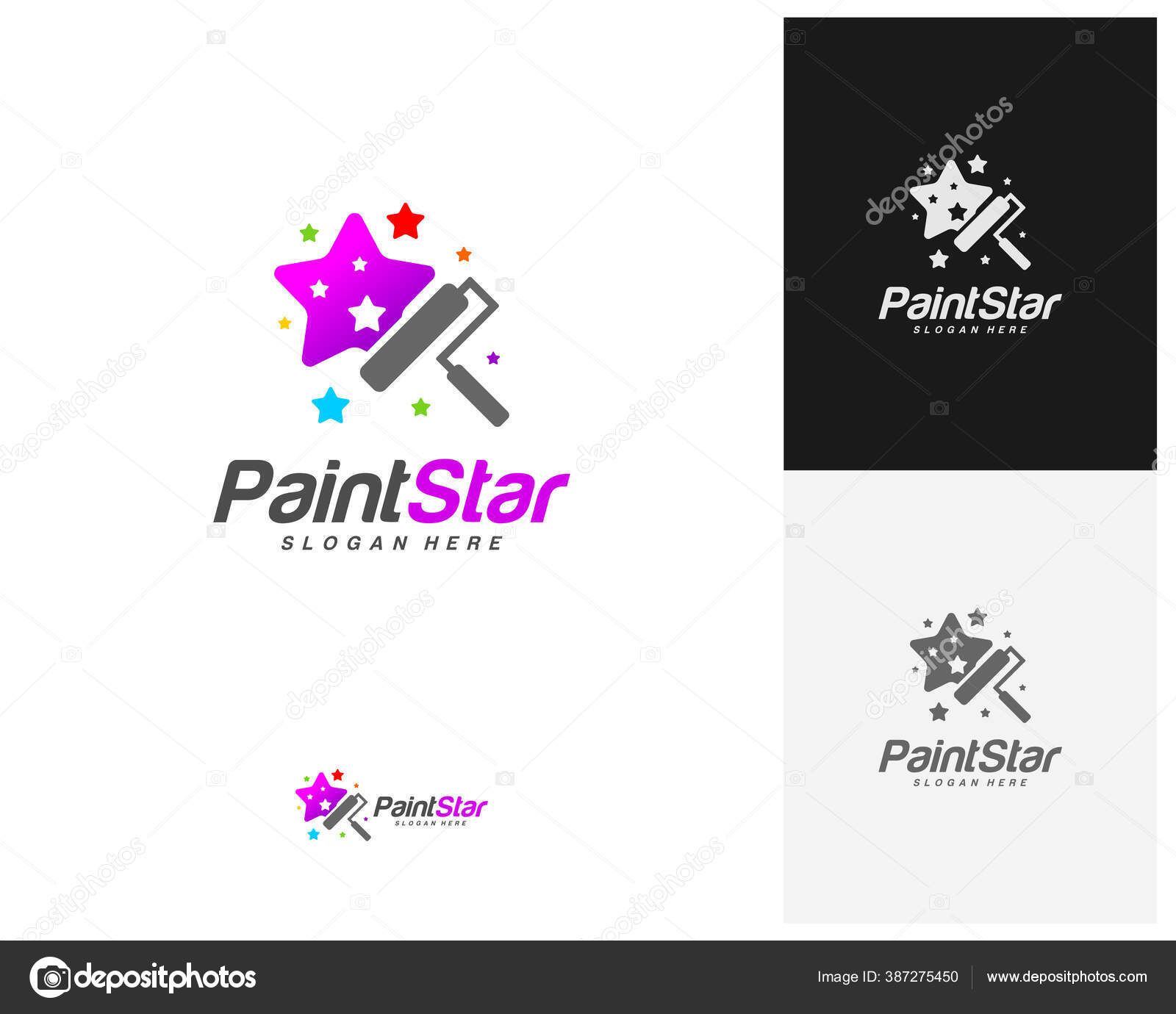 Star Paint Logo Design Vector Creative Paint Star Logo Template Stock ...