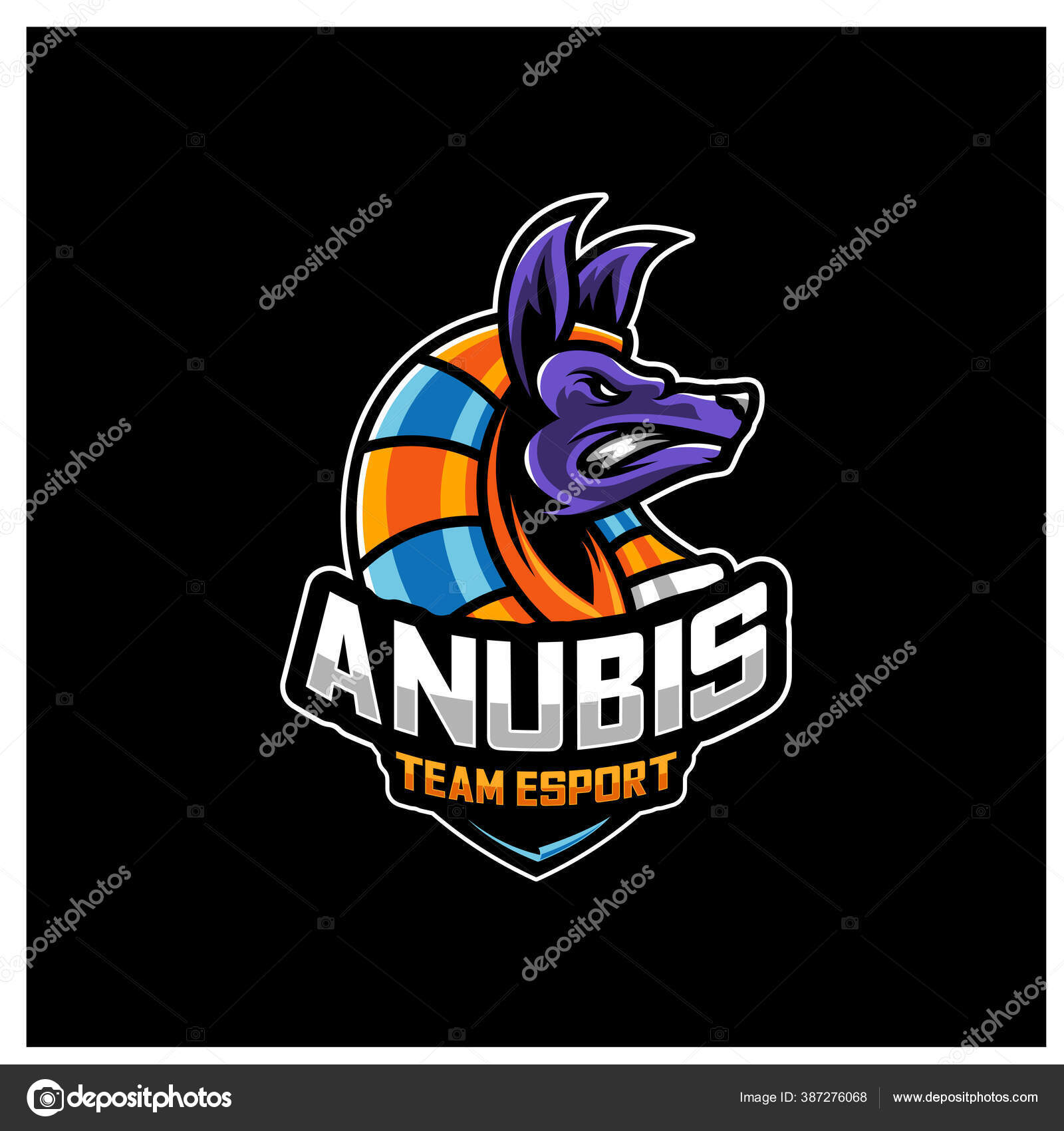 Anubis Esport Gaming Mascot Logo Template Vector Modern Head Anubis ...