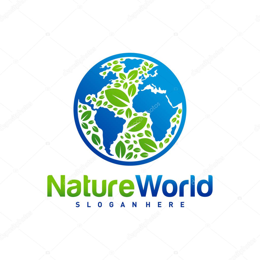 Vector de plantilla de diseño de logotipo de Nature World. Concepto de ...