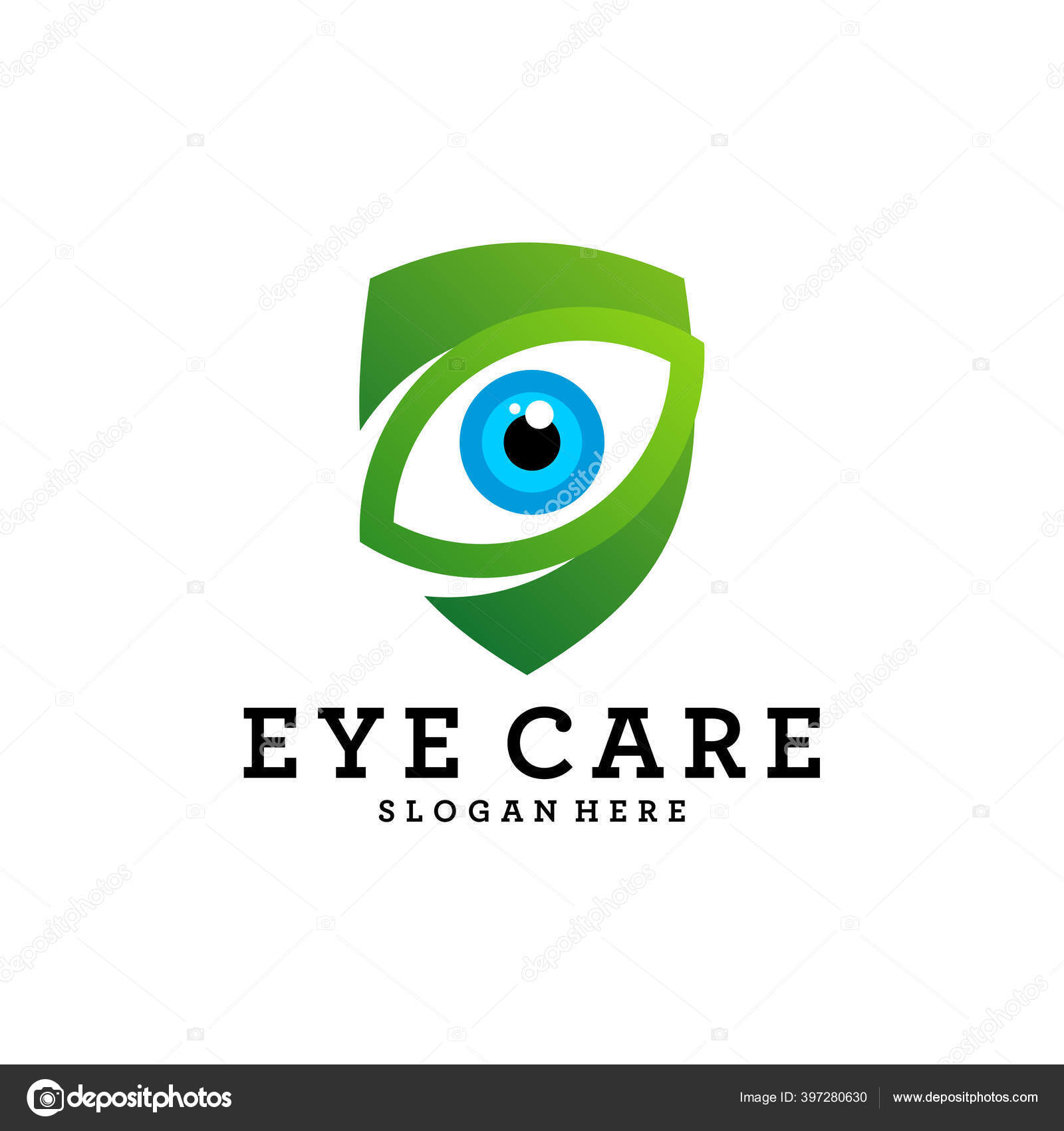 Shield Eye Concept Logo Design Template Eye Care Logo Design Stock ...