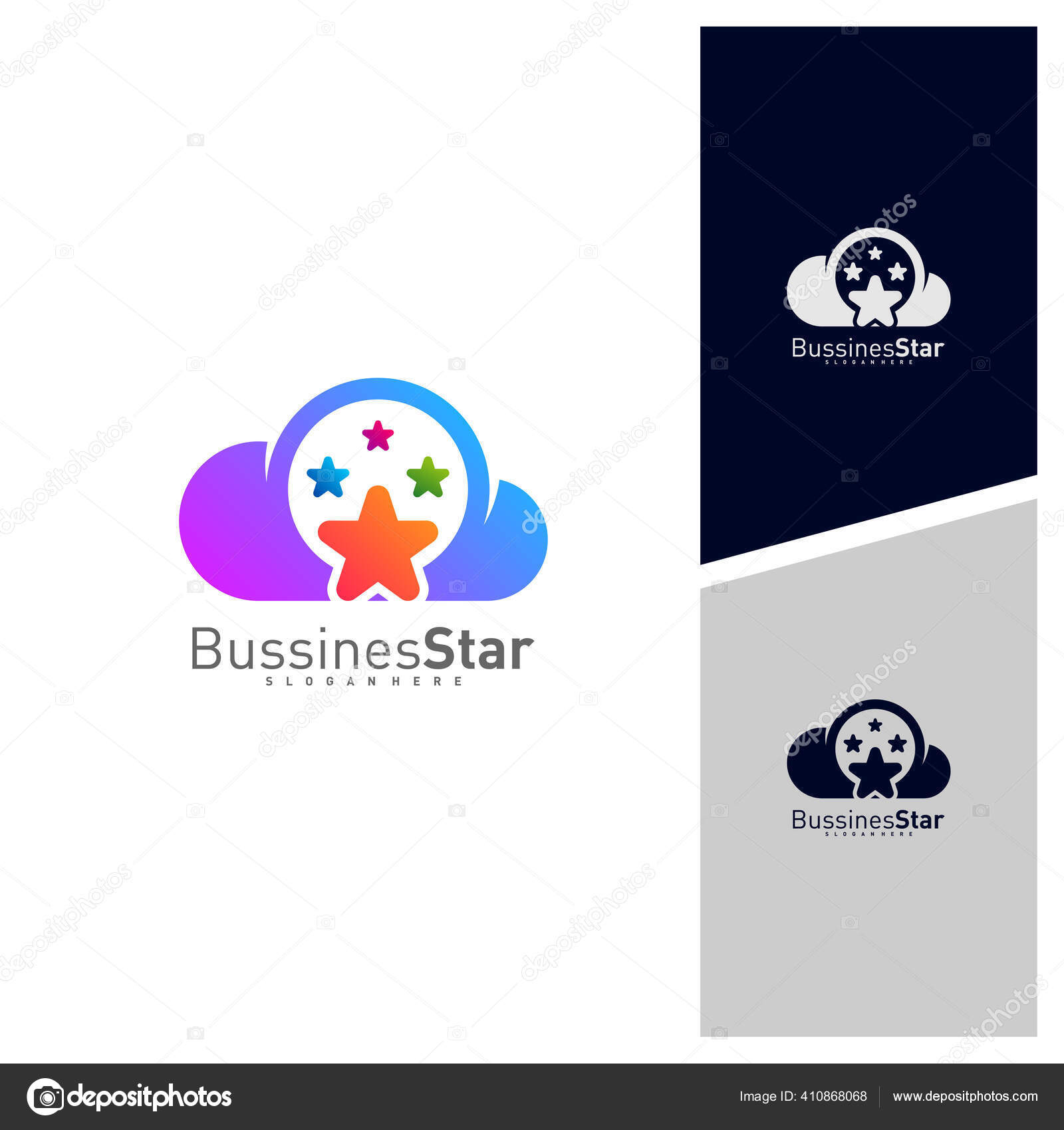 Cloud Star Logo Template Design Vector Concept Creative Symbol Icon ...