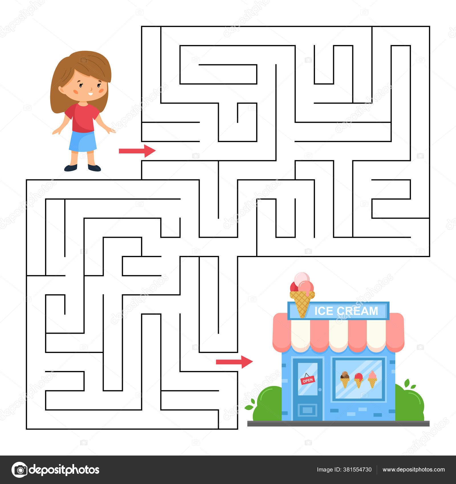 Permainan labirin pendidikan untuk anak-anak. Bantu gadis itu menemukan ...