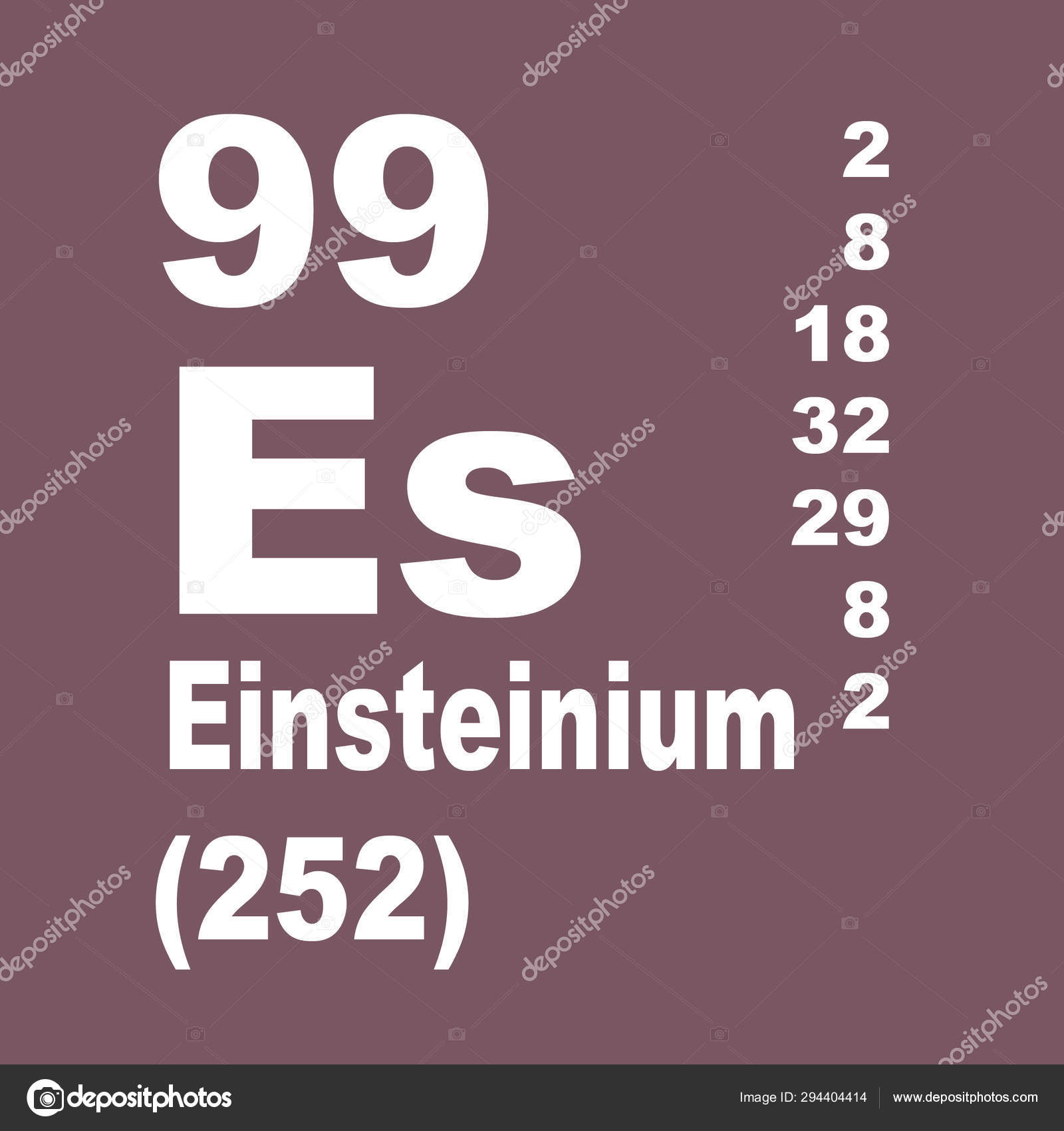 Einsteinium Periodic Table Elements — Stock Photo © imwaltersy #294404414