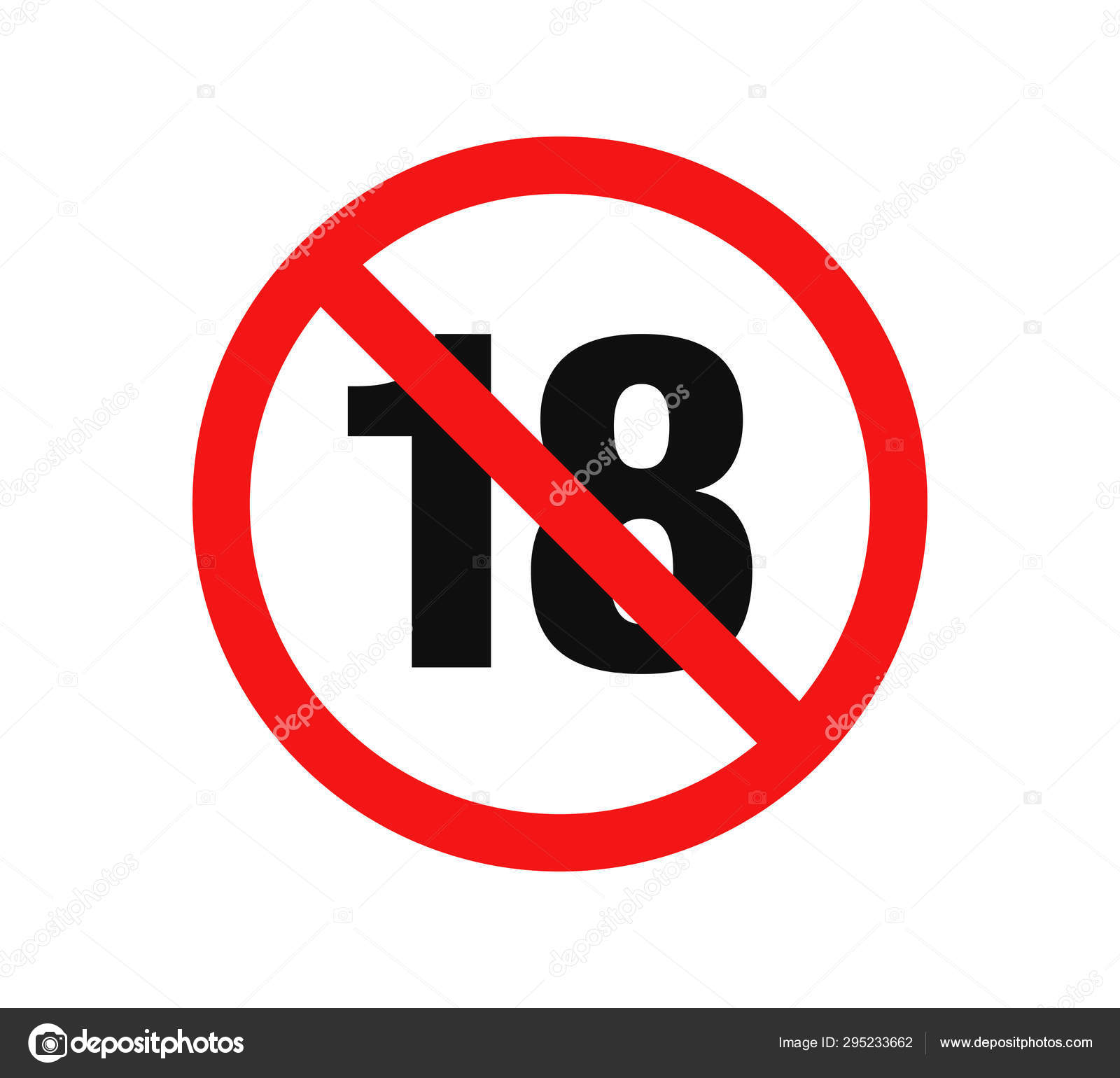 Under 18 years Sign Mark Vector Illustration Stock Vector by ©Gembuls ...