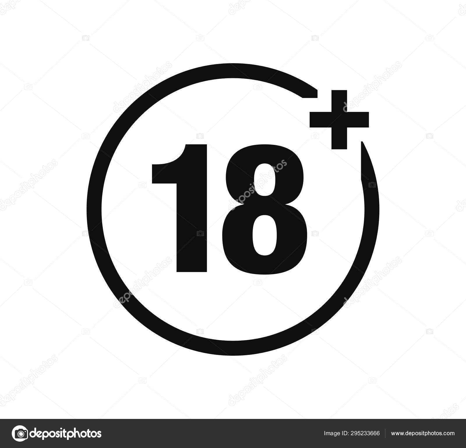 Menores de 18 años Signo Mark Vector Ilustración Vector de stock por ...