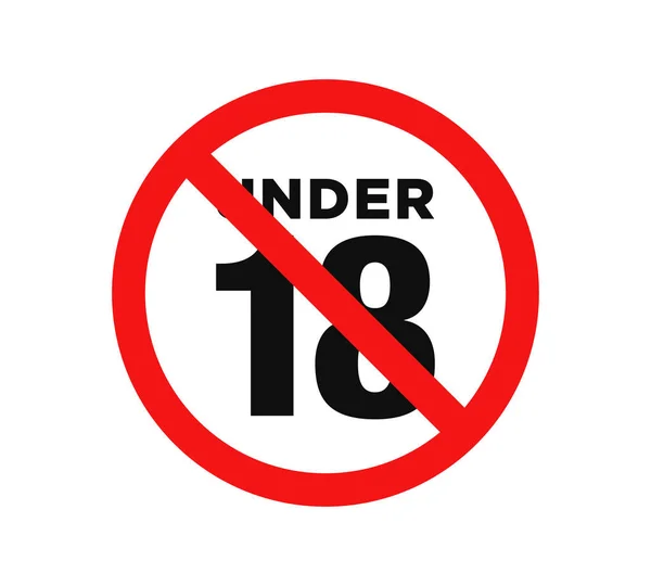 Under 18 years Sign Mark Vector Illustration Stock Vector by ©Gembuls ...