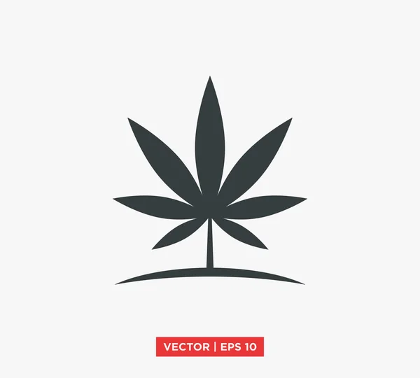 Cannabis Marijuana Leaf Icon Vector Illustration — Stock Vector ...