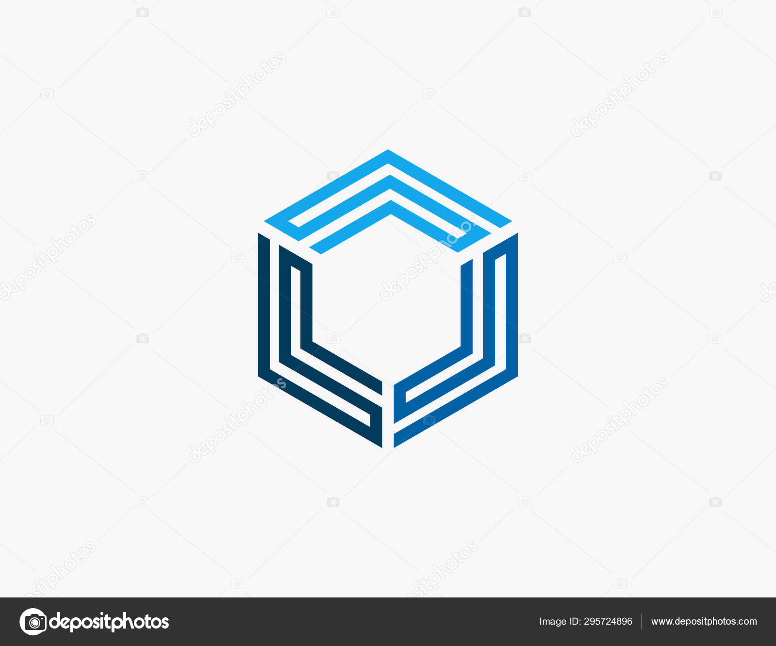 Abstract Cube Hexagon Logo Design Vector Illustration — Stock Vector ...