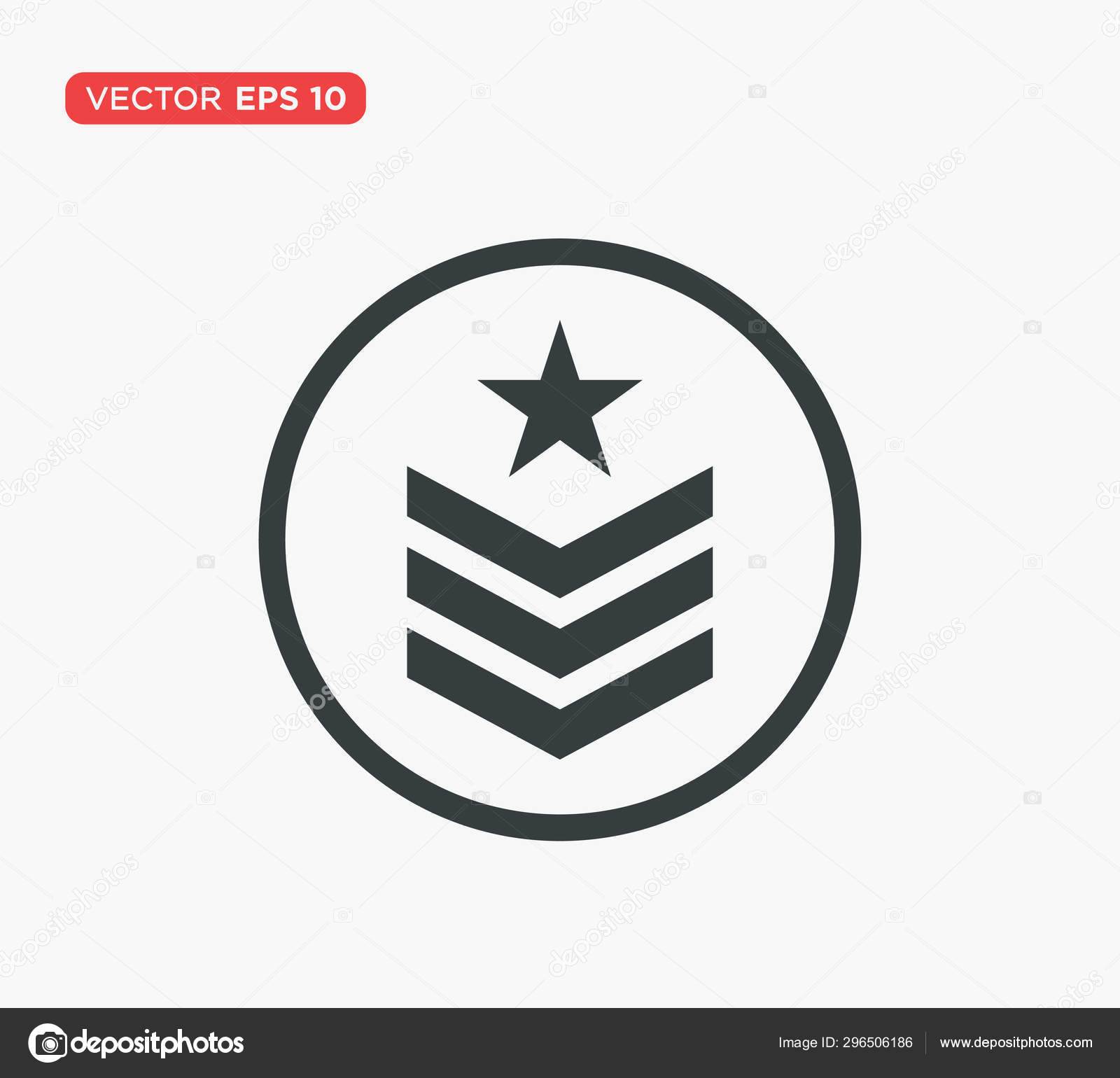 Military Rank Badge Emblem Icon Vector Illustration Stock Vector by ...