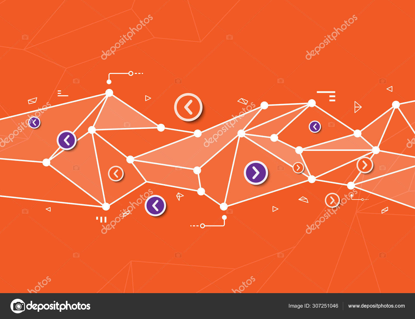 Polygon Wireframe Connection Orange Background Stock Vector Image by ...