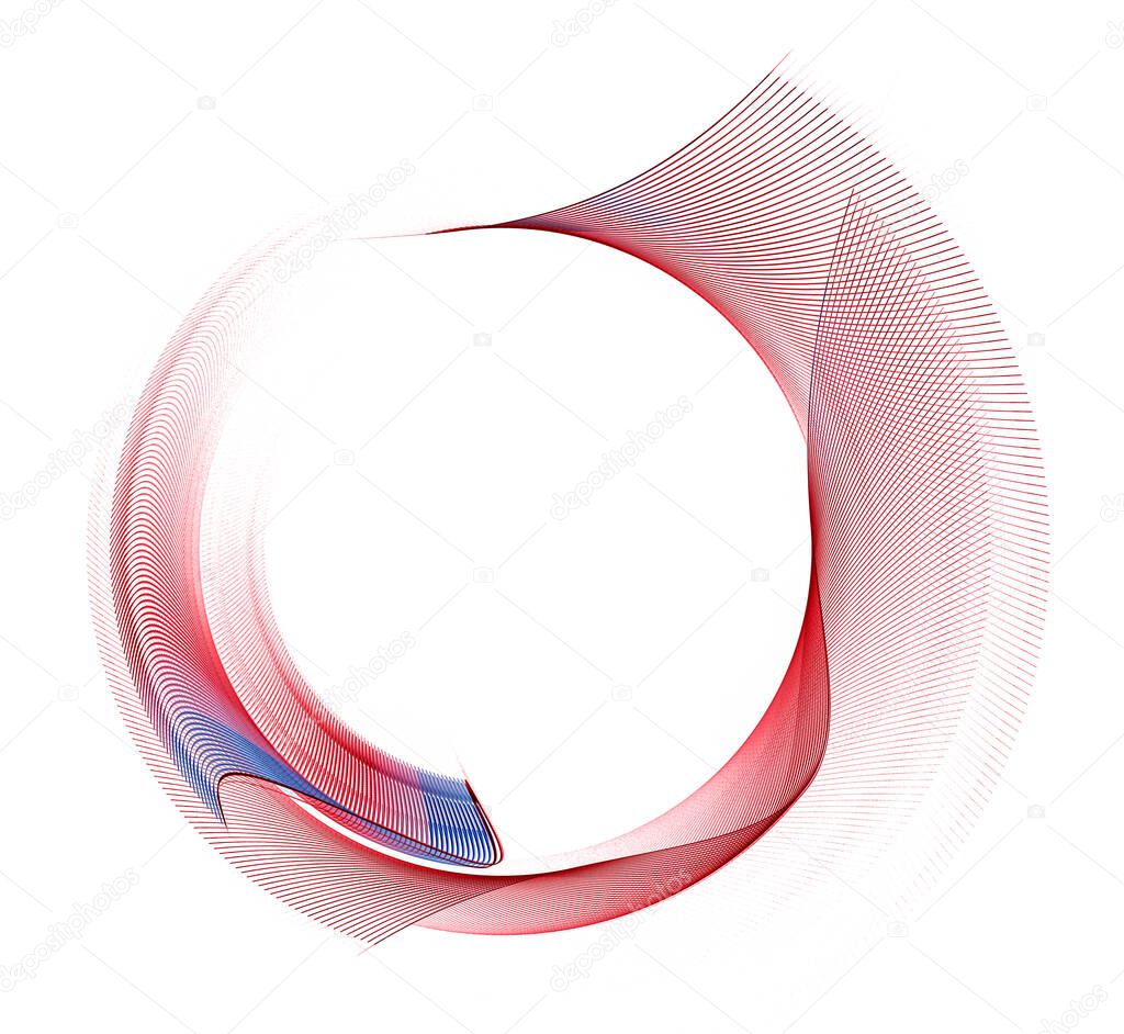 Los planos rojos estrechos con la raya azul se doblan elegantemente ...