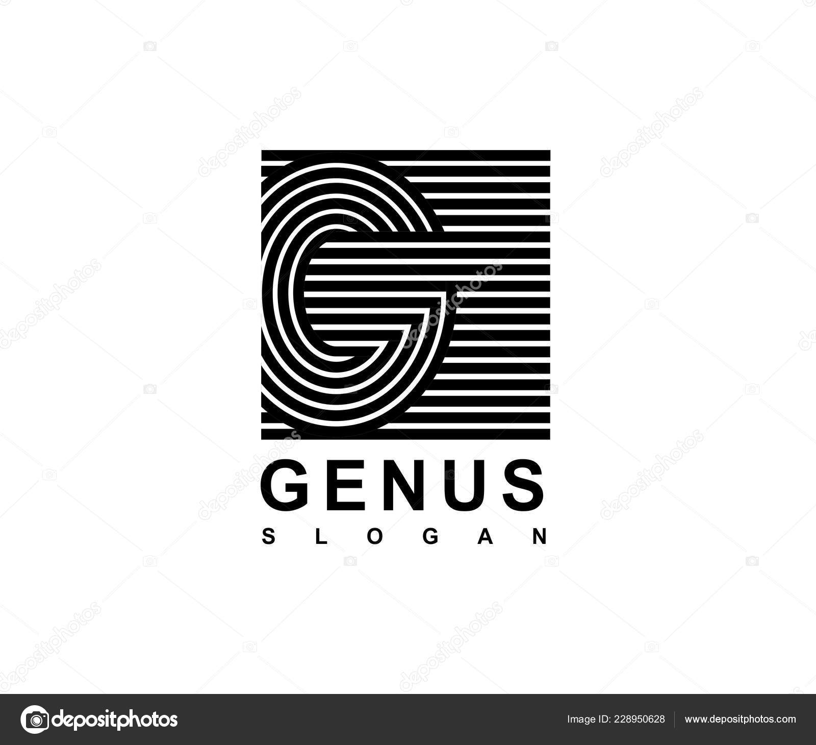 Capital letter G is inscribed in a square.. Modern template for ...