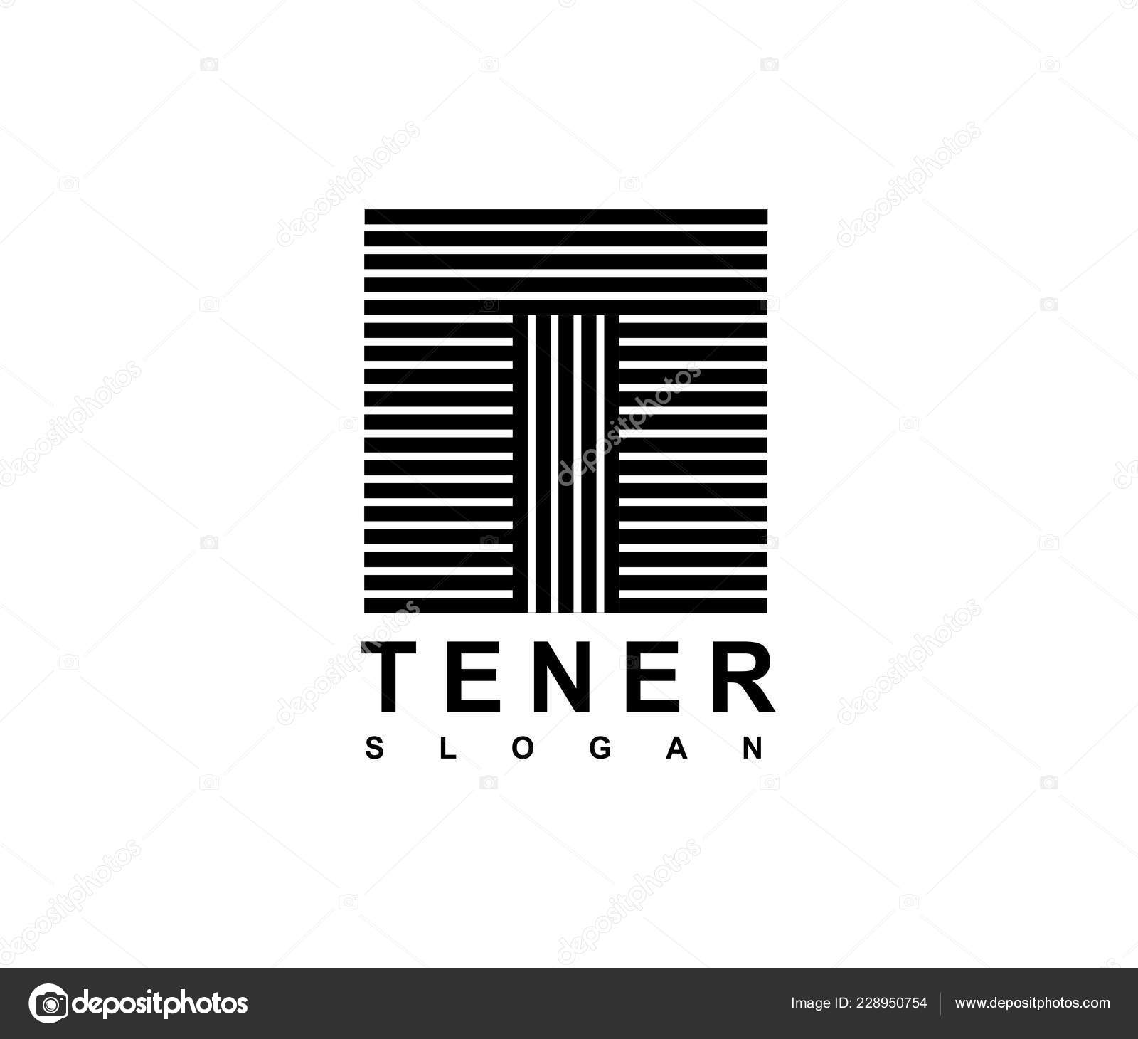 Capital letter T is inscribed in a square.. Modern template for ...