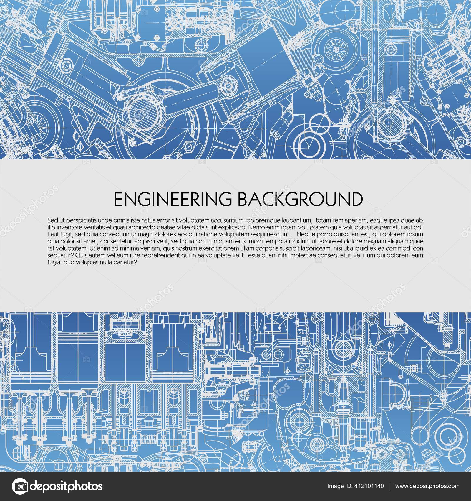 Modelo de fundo de engenharia com desenhos de motores de carro com ...