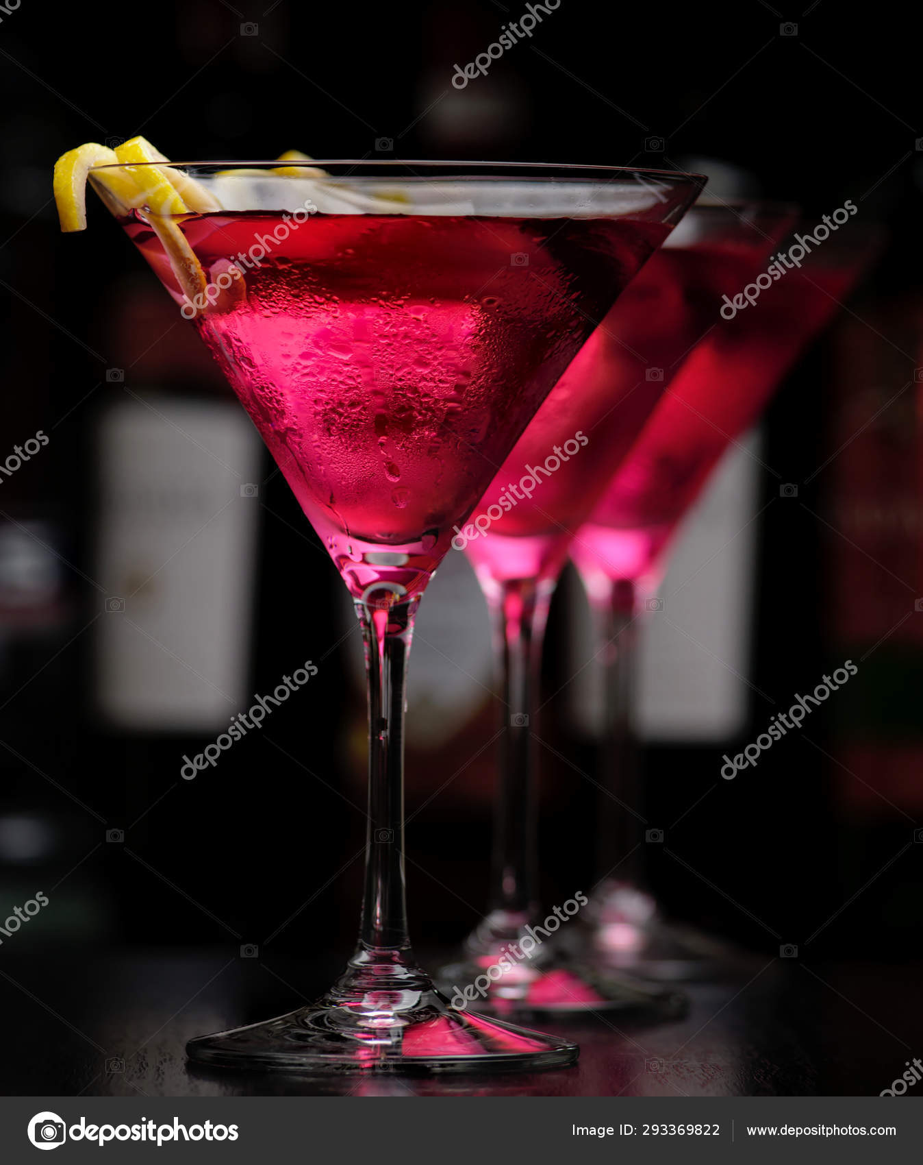 Cosmopolitan Drink Black Background