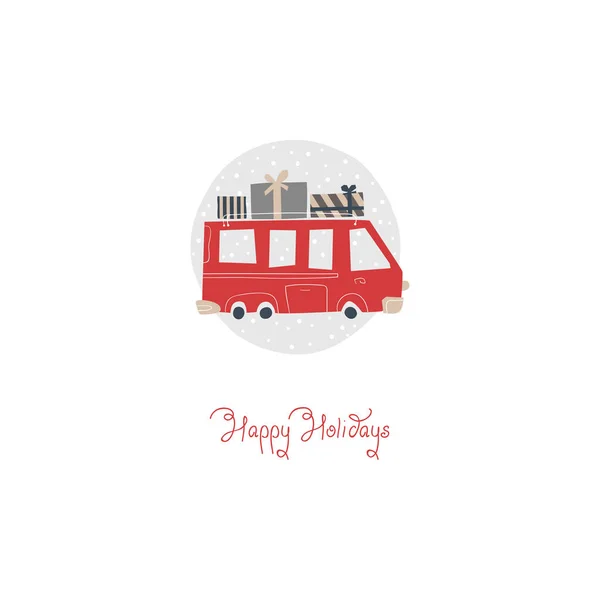 Merry christmas bus, Royalty-free Merry christmas bus Vector Images ...