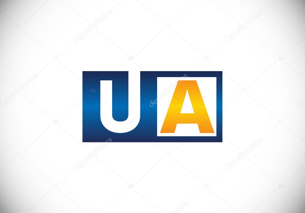 Monograma inicial Carta UA Logo Design Vector Template. Símbolo del ...