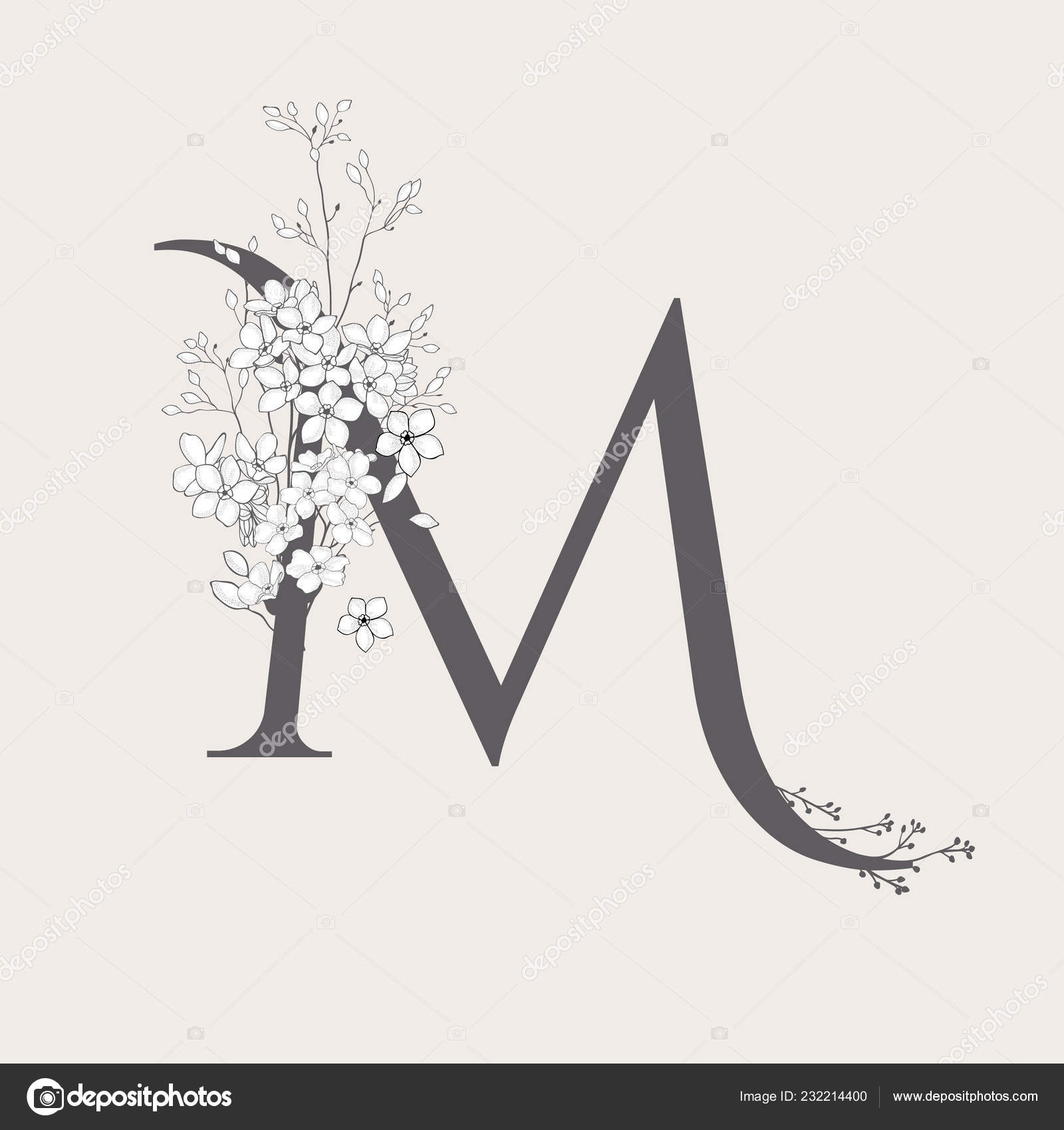 Initial M Monogram Clip Art