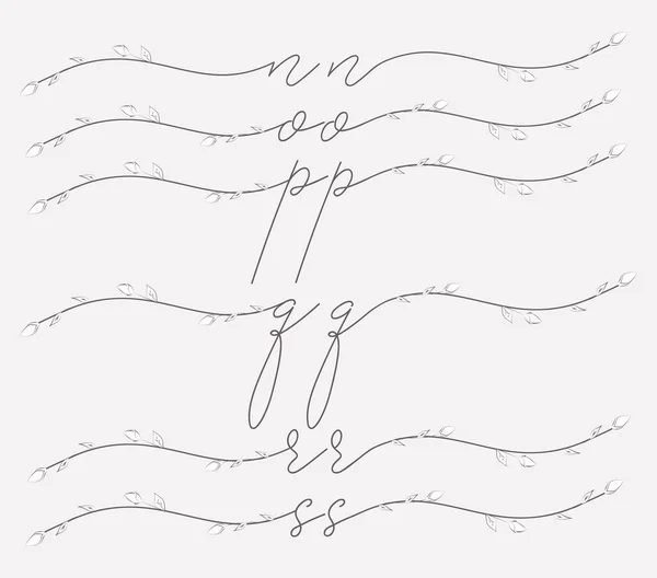 Hand Lettering floral lowercase monograms and logos Stock Vector Image ...