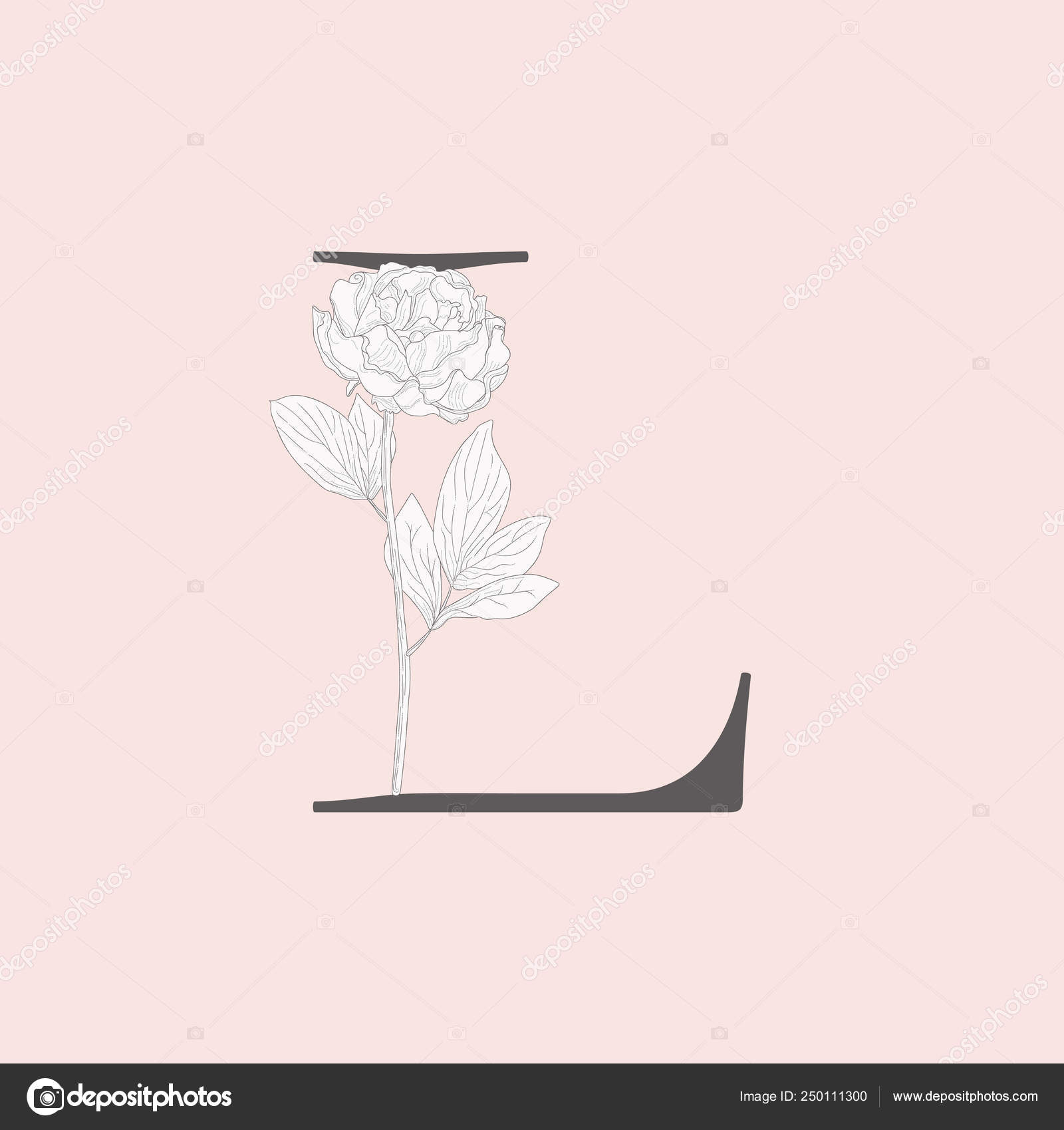 Vector Blooming Floral Initial L Monogram and Logo Stock Vector by ...