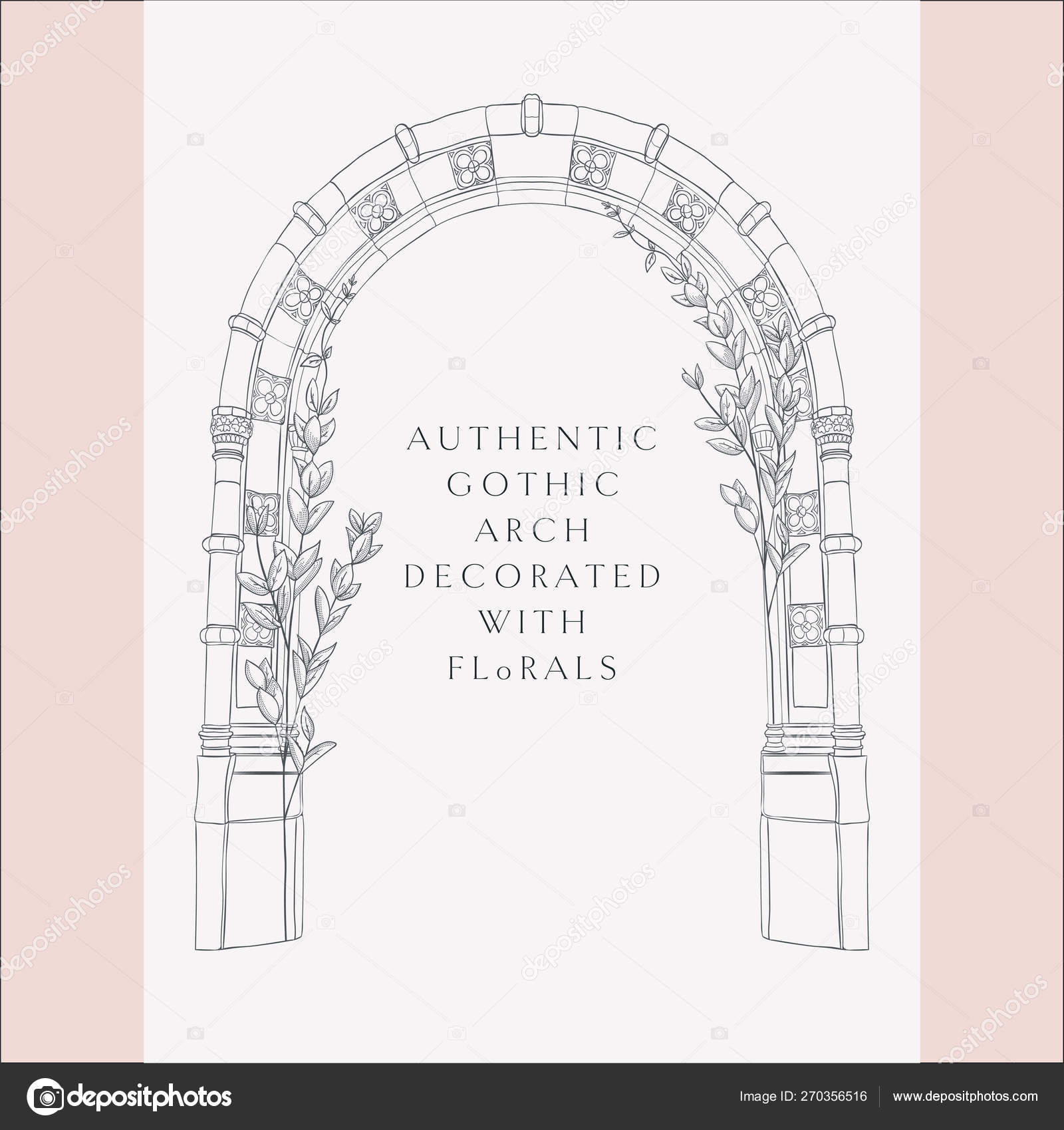 Gothic Arch. Hand Drawn Sketch Vintage Gate. Stock Vector by ...