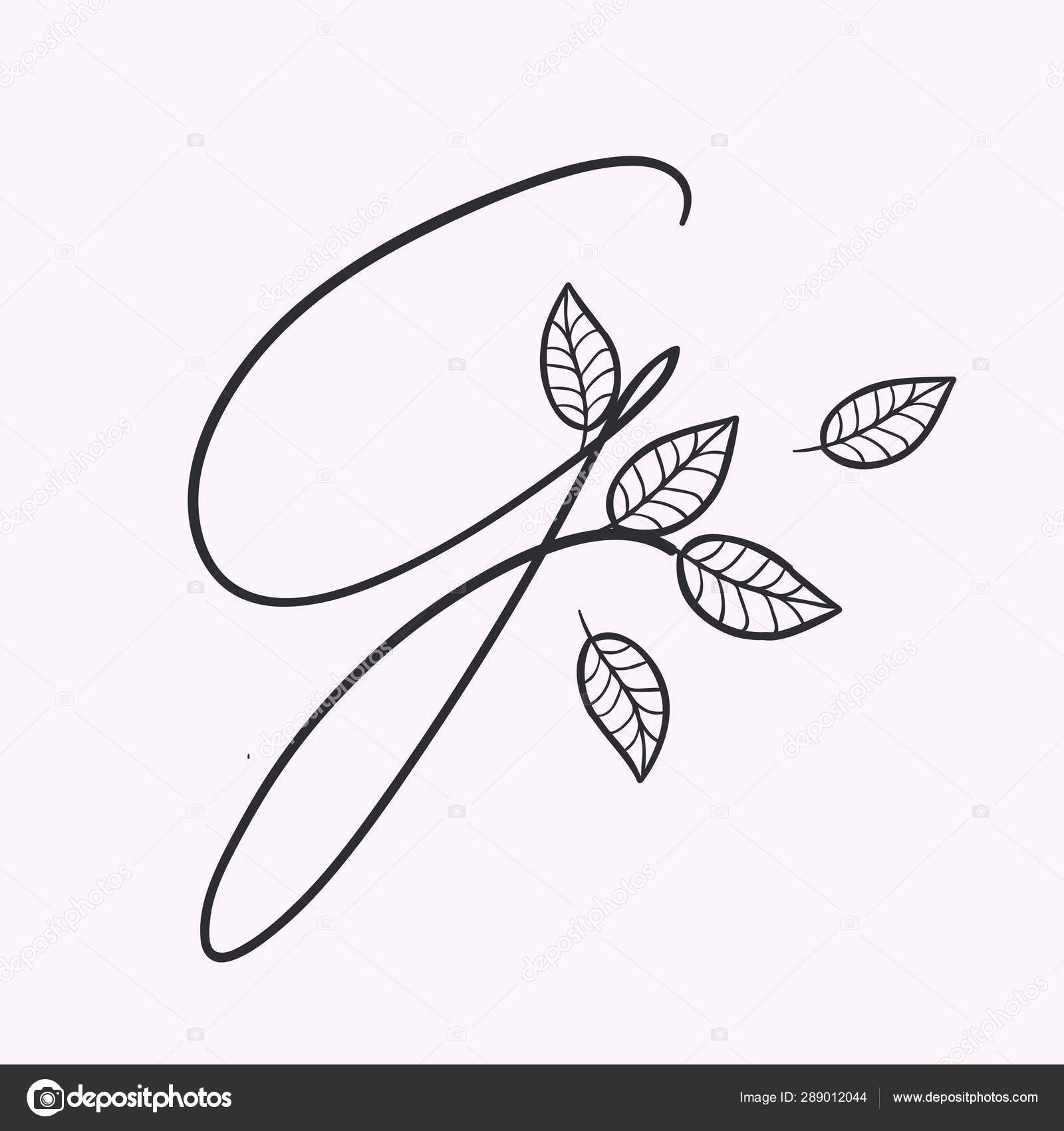 Vetor letra manuscrita G monograma ou logotipo marca Vetor de ...