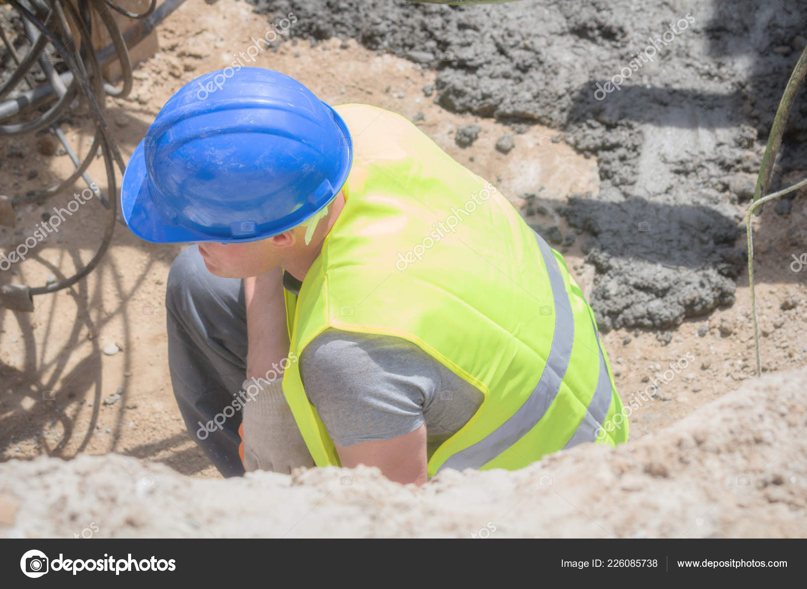 Worker Electrical Power Line Cables Undroground Stock Photo by ...