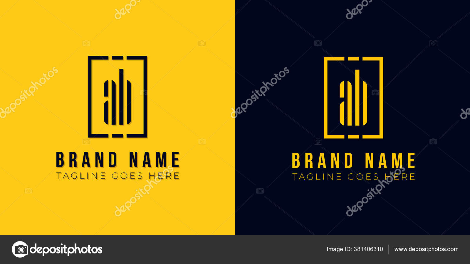 Logo Icon Incorporate Abstract Rectangle Shape Typeface Creative Way ...