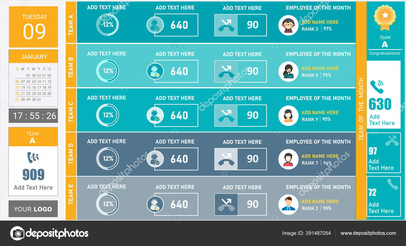 Team Comparison Dashboard Process Infographic Dashboard Interface ...