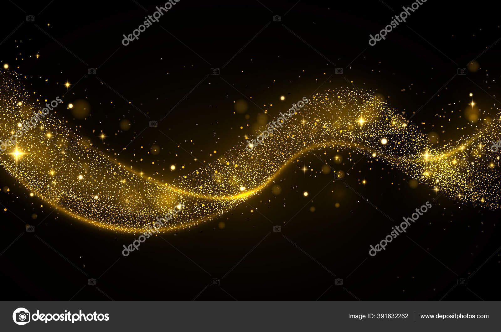 Gold glitter wave Stock Vector by ©ELIZABETHPOLIASHENKO 391632262