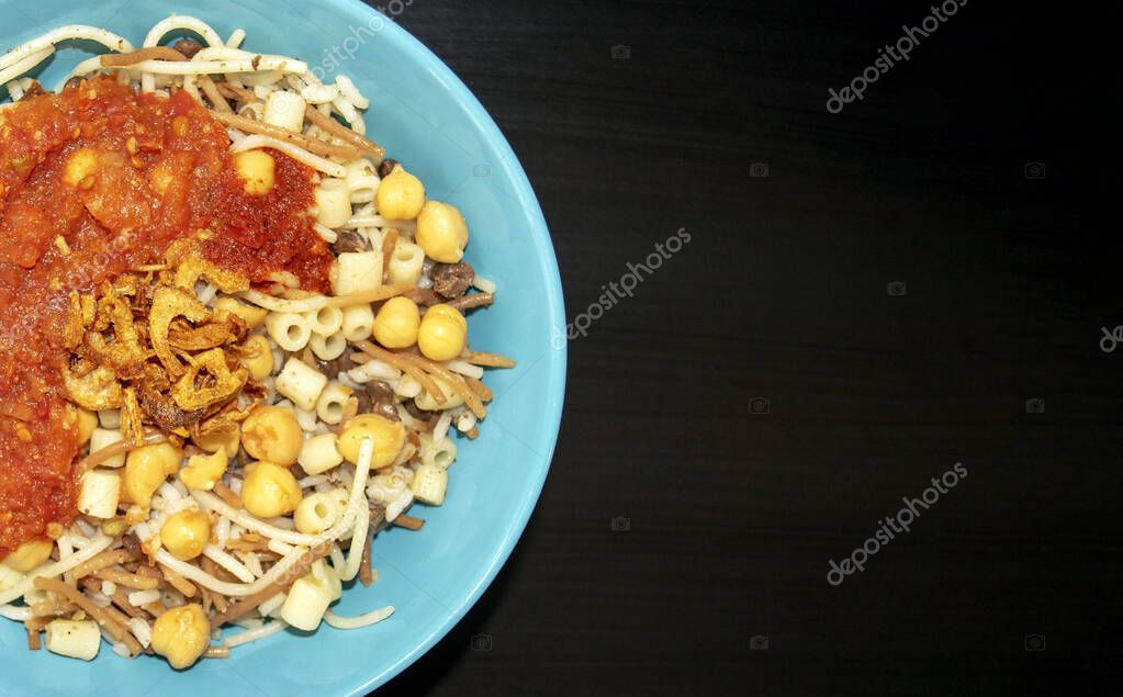 Famoso plato tradicional árabe, egipcio Koshari. Kushari Nacional en ...