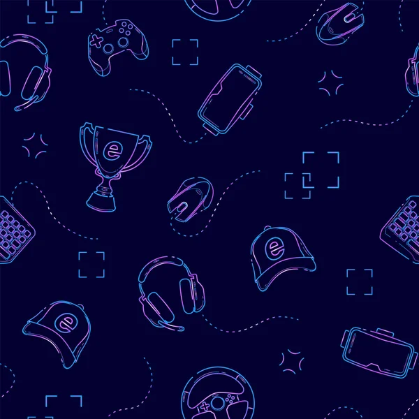 Color Esports icons set. Game tournament. Vector gaming devices ...