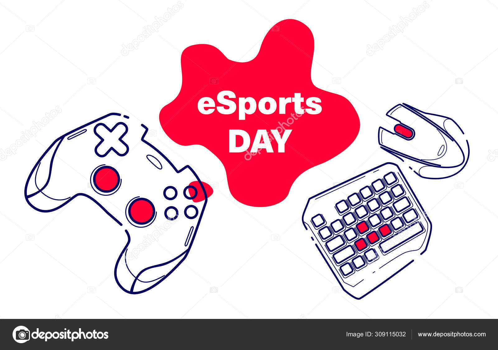 Consoles and pc games, esports day game concept competitive. Line ...