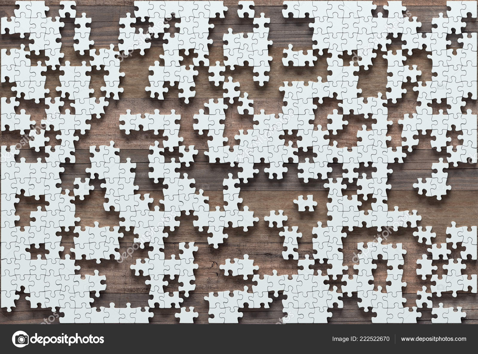 Blank Jigsaw Puzzle Missing Half Finish Concept Work Completed Stock ...