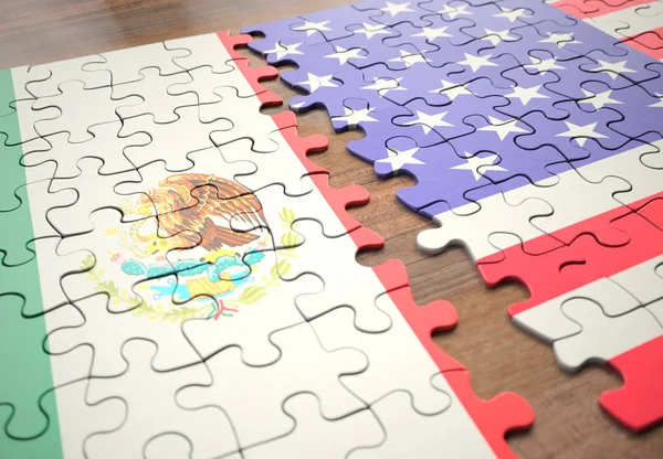Two nations in a puzzle game that represents the division of countries ...