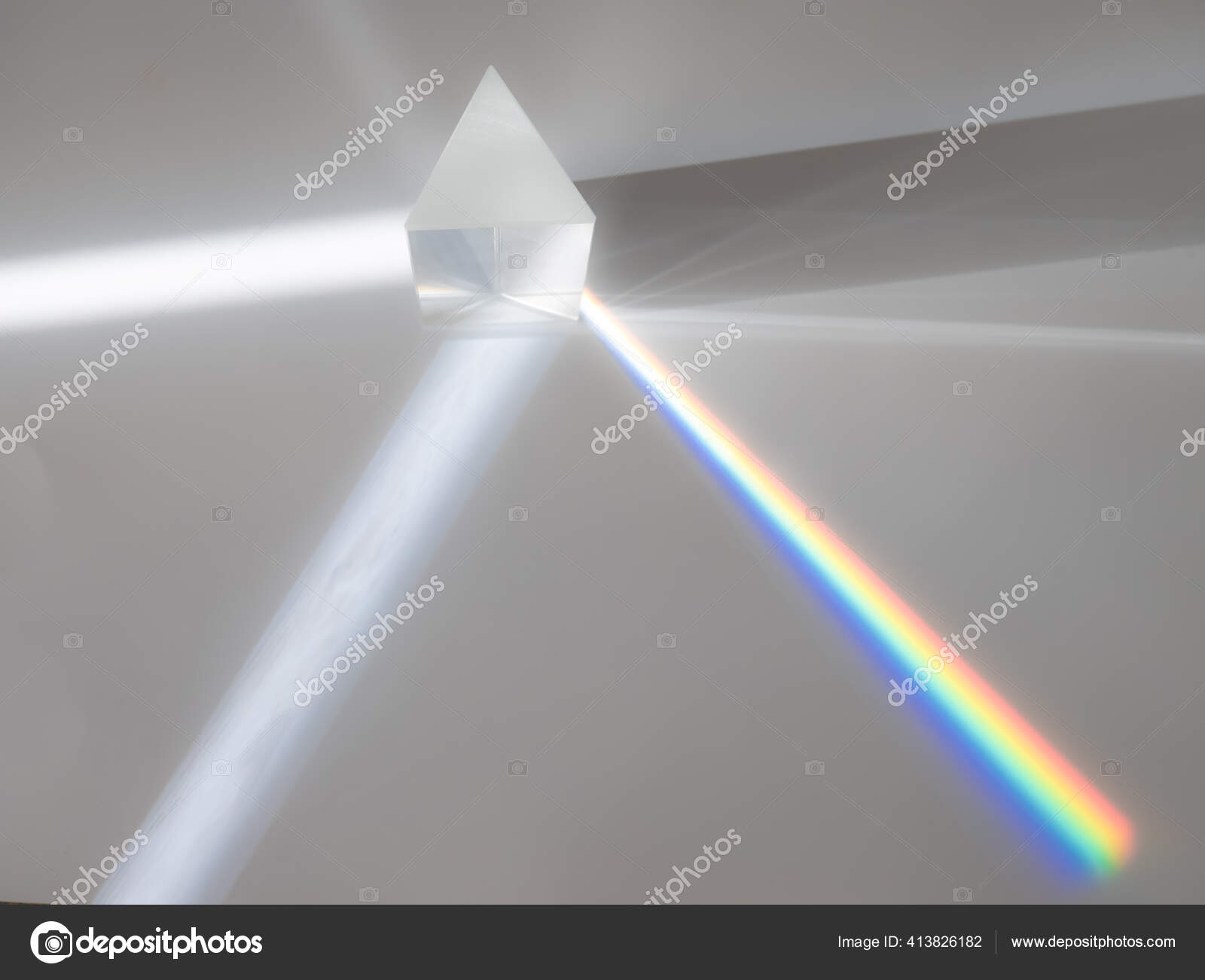 Scattering Ray Sunlight White Light Prism Creating Refraction ...
