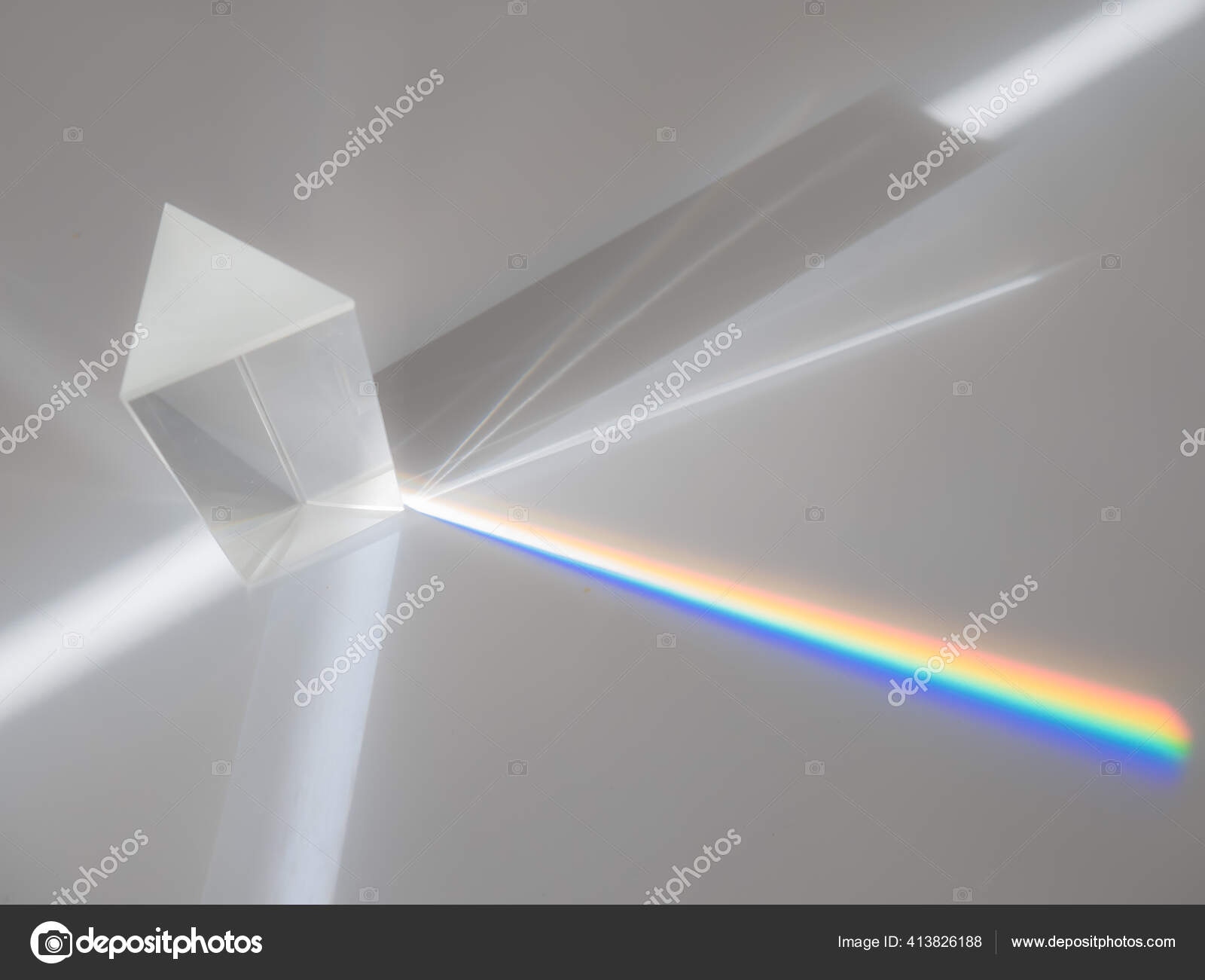Scattering Ray Sunlight White Light Prism Creating Refraction ...