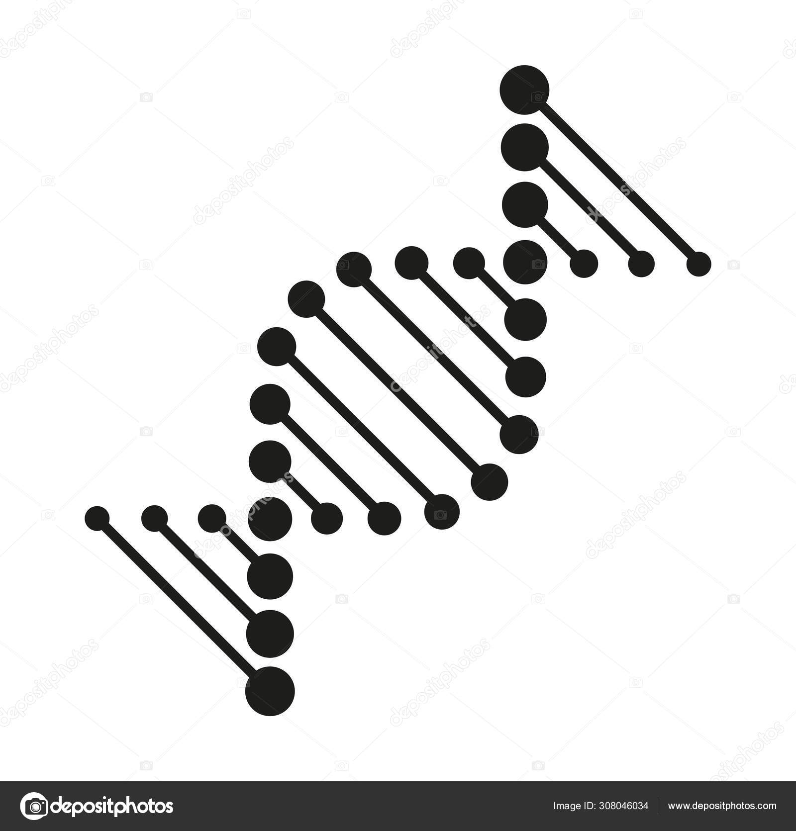 Simple Dna Strand Black And White