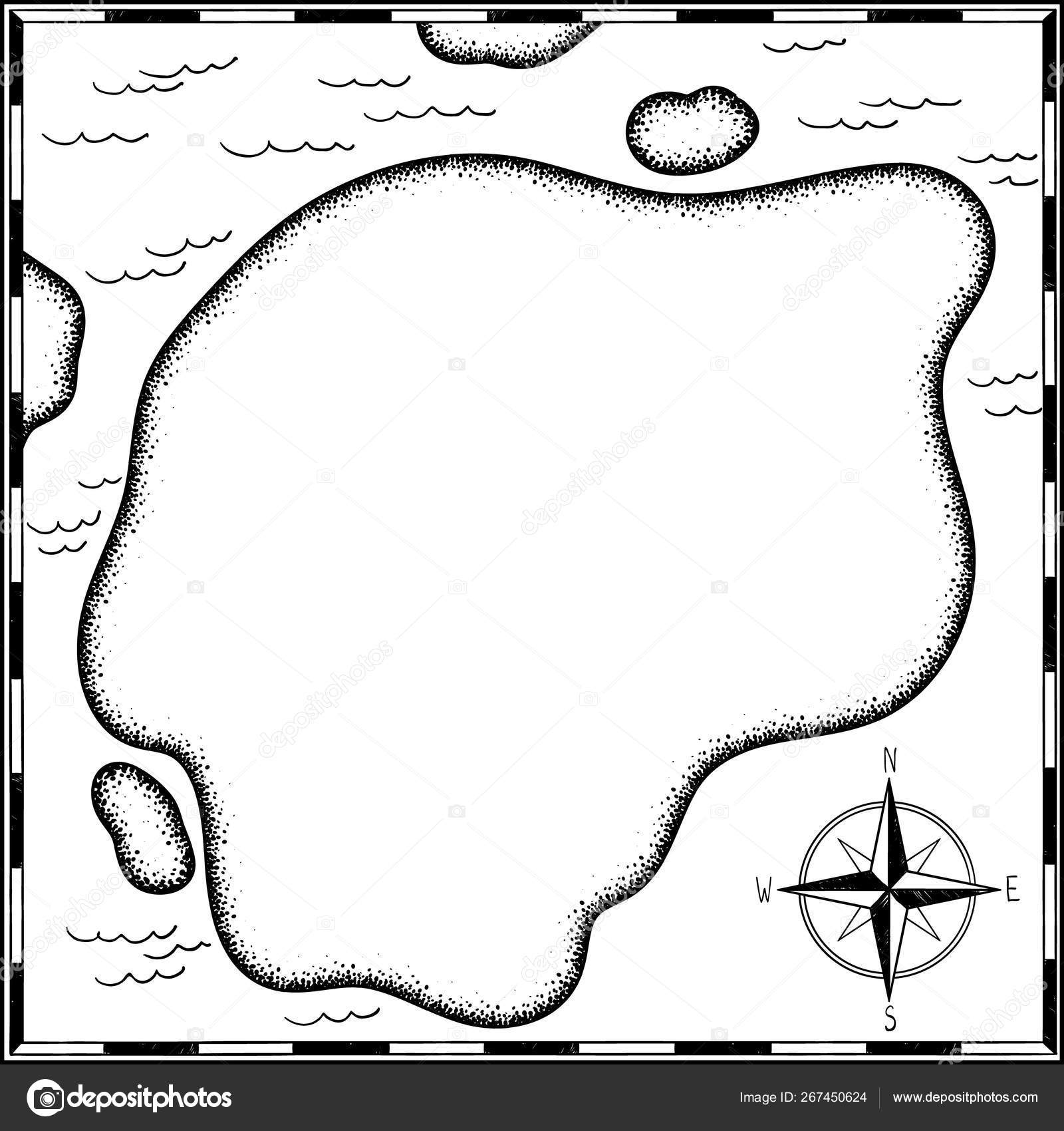 Black And White Treasure Maps