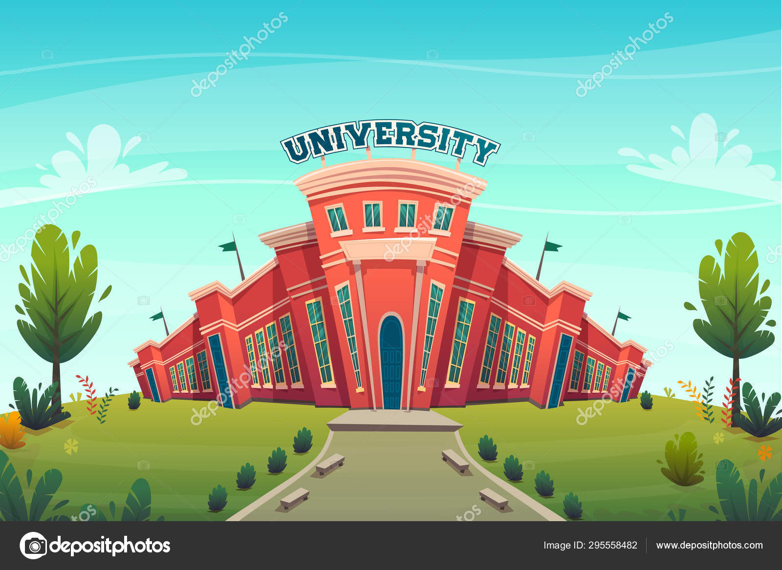 University Building Cartoon