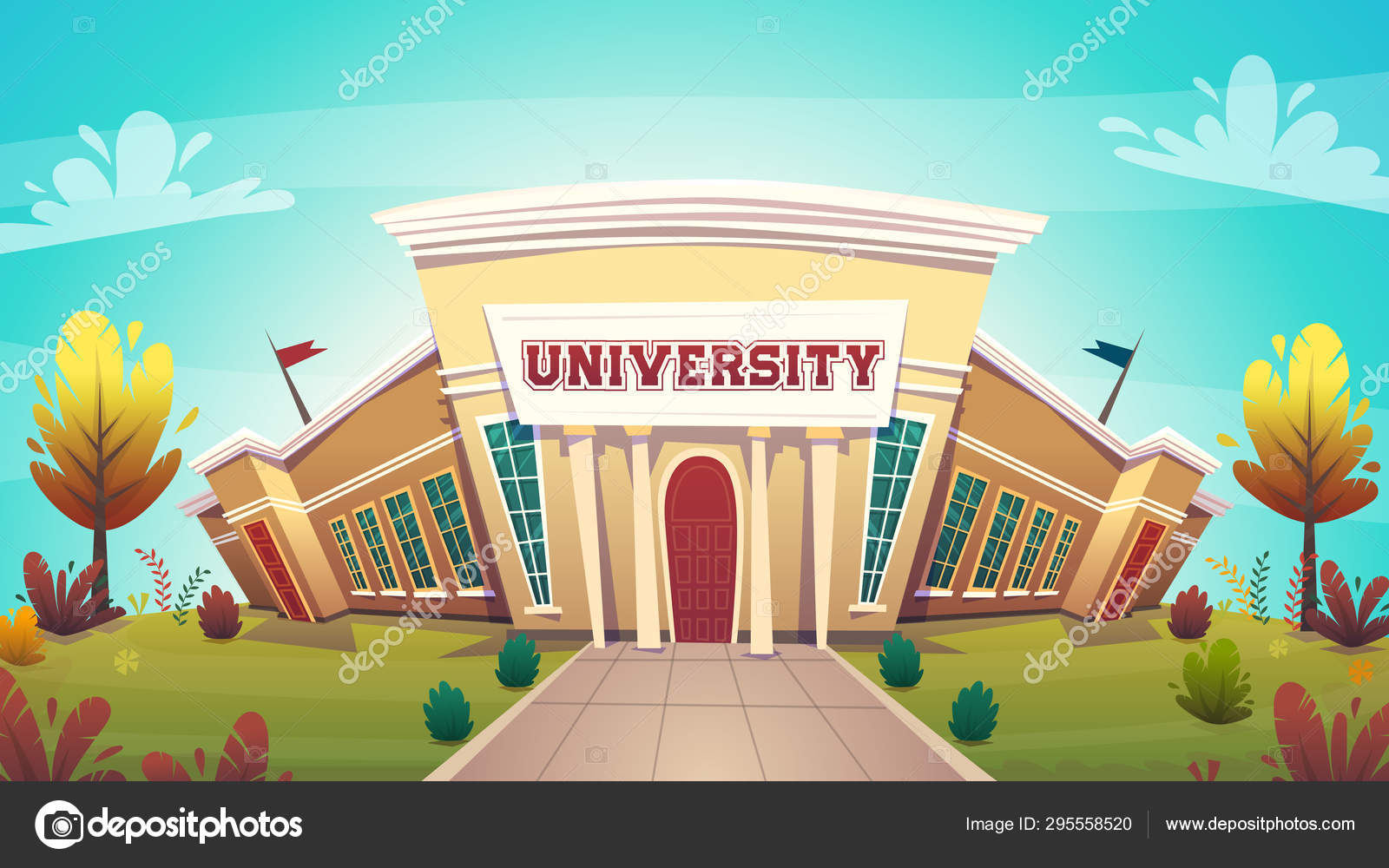 University Campus Building Hall Education Students Cartoon Vector ... University Campus Building Hall Education Students Cartoon Vector ...