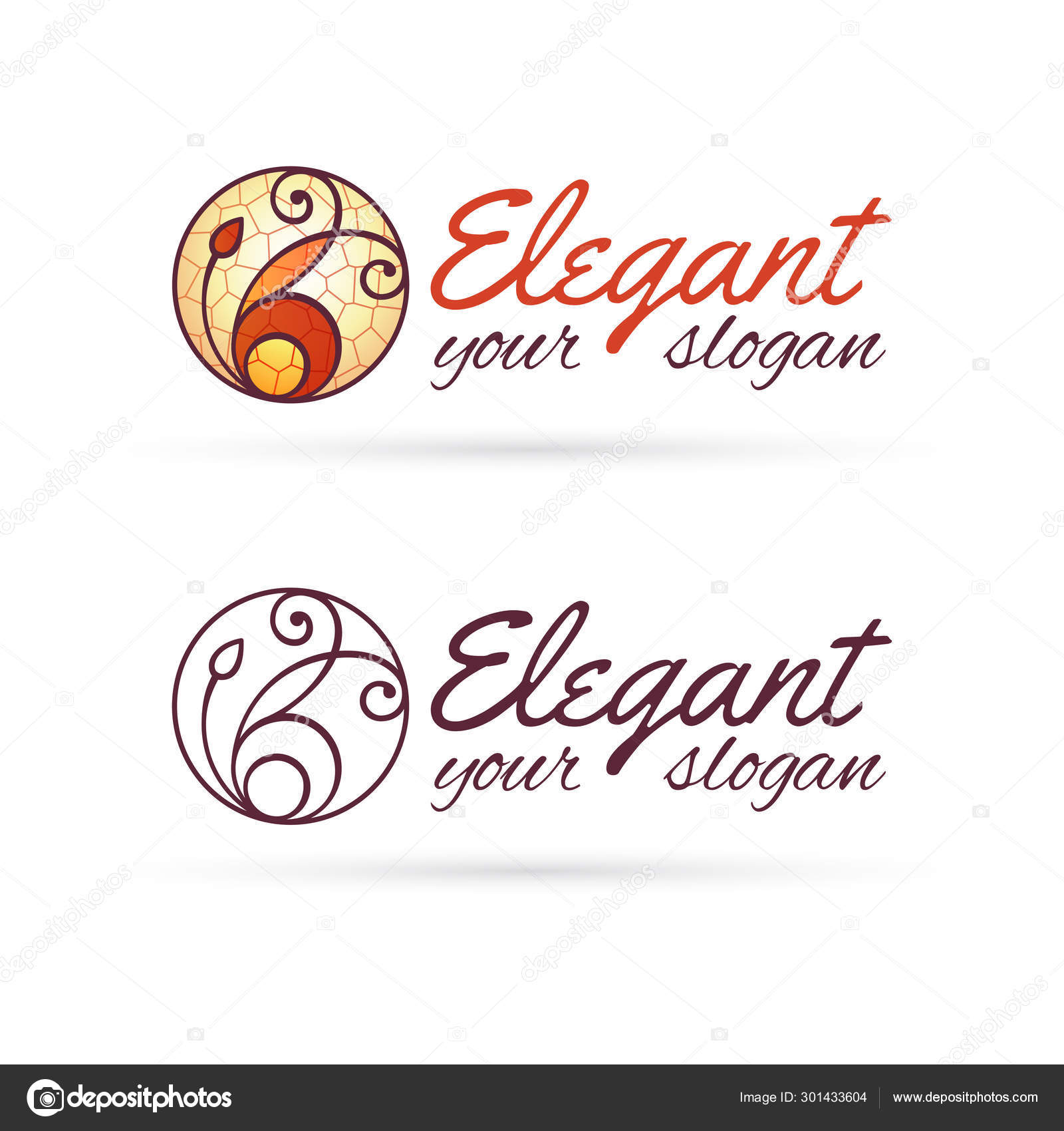 Mosaic Logo Decor Company Home Decor Logo Idea Stained Glass Stock ...