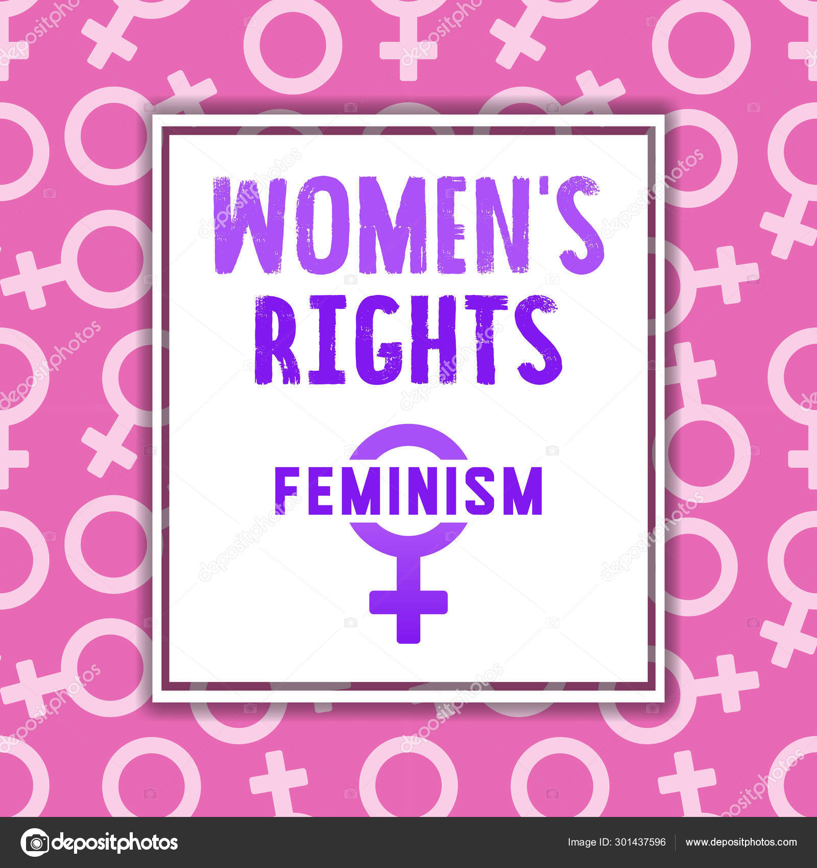 Women's Right Banner Poster Feminism Female Symbol Text Stock Vector by ...