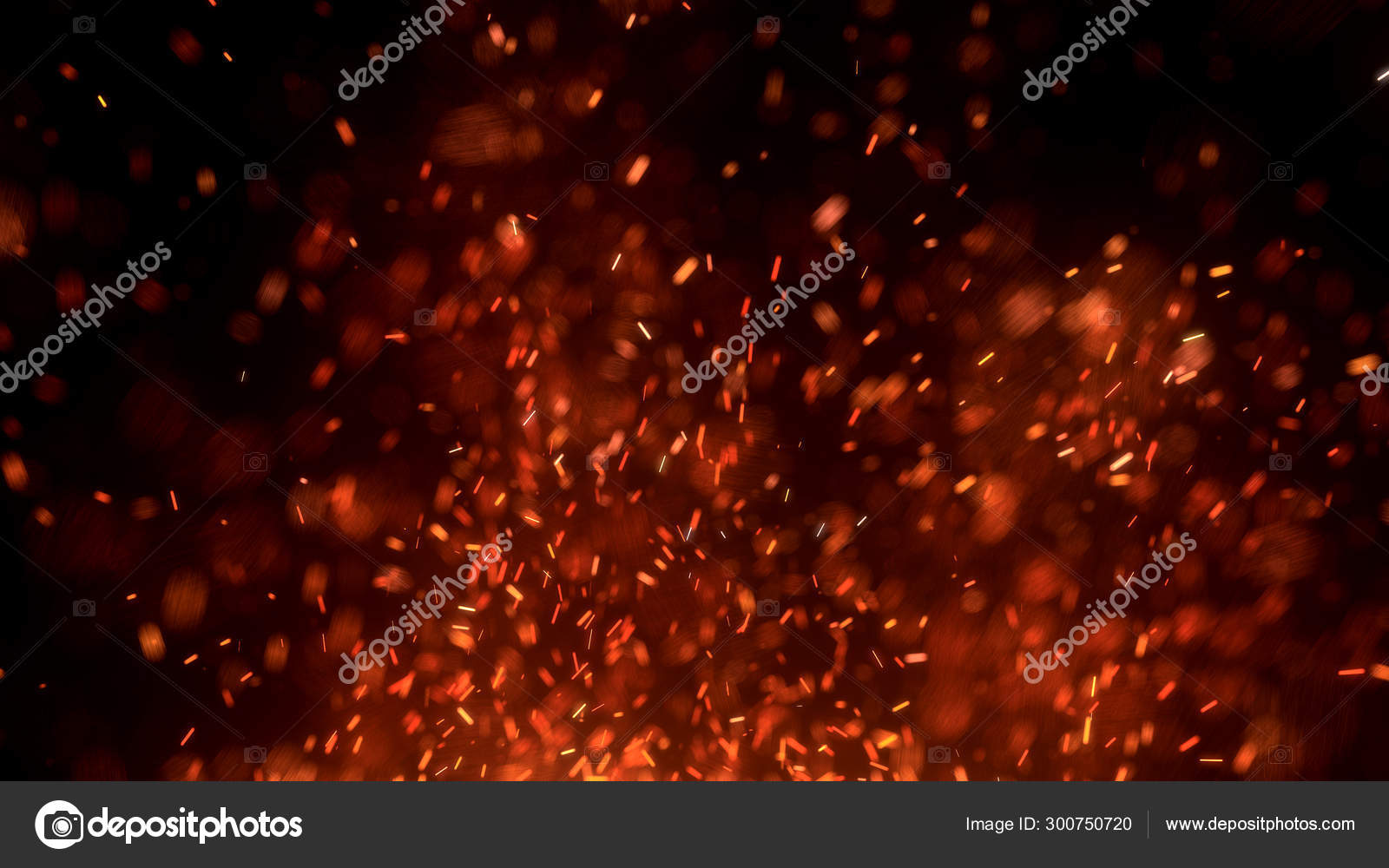 Burning Red Hot Sparks Fly Large Fire Night Sky Beautiful — Stock Photo ...