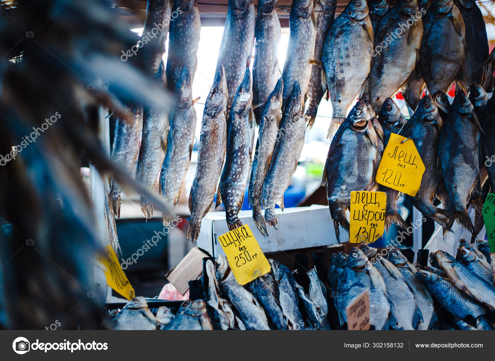 Dried Smoked Fish Fish Market Pryvoz Privoz Market Odessa Ukraine Stock ...
